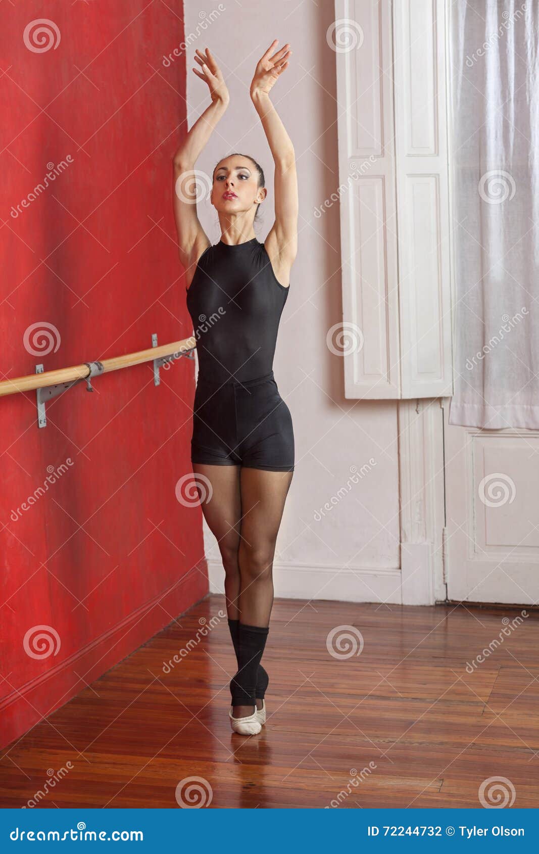 Graceful Ballet Dancer Practicing in Dance Studio Stock Photo - Image ...