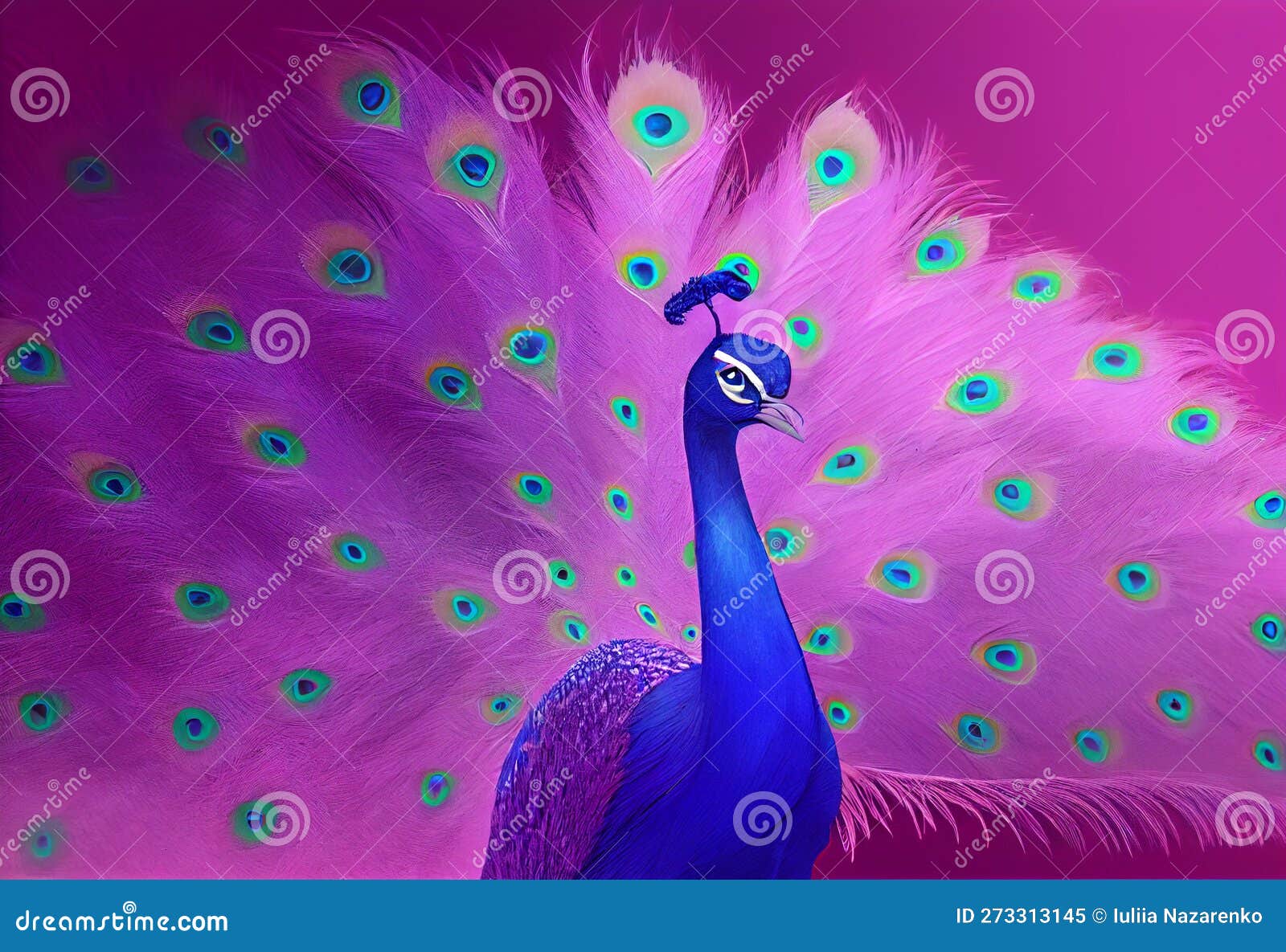 Graceful Bird Peacock Proudly Spread Its Tail. AI Generated Stock ...