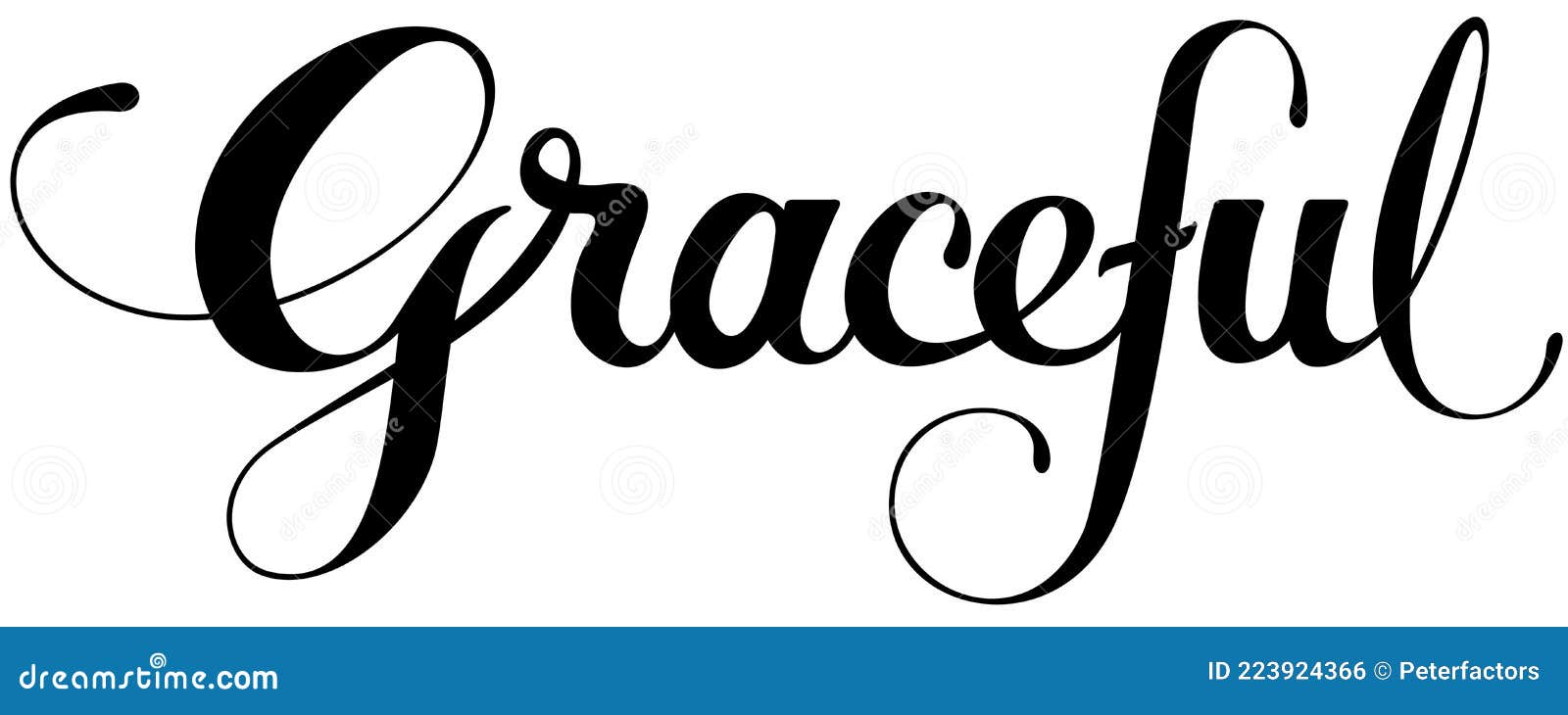 Graceful - Custom Calligraphy Text Stock Vector - Illustration of shape ...