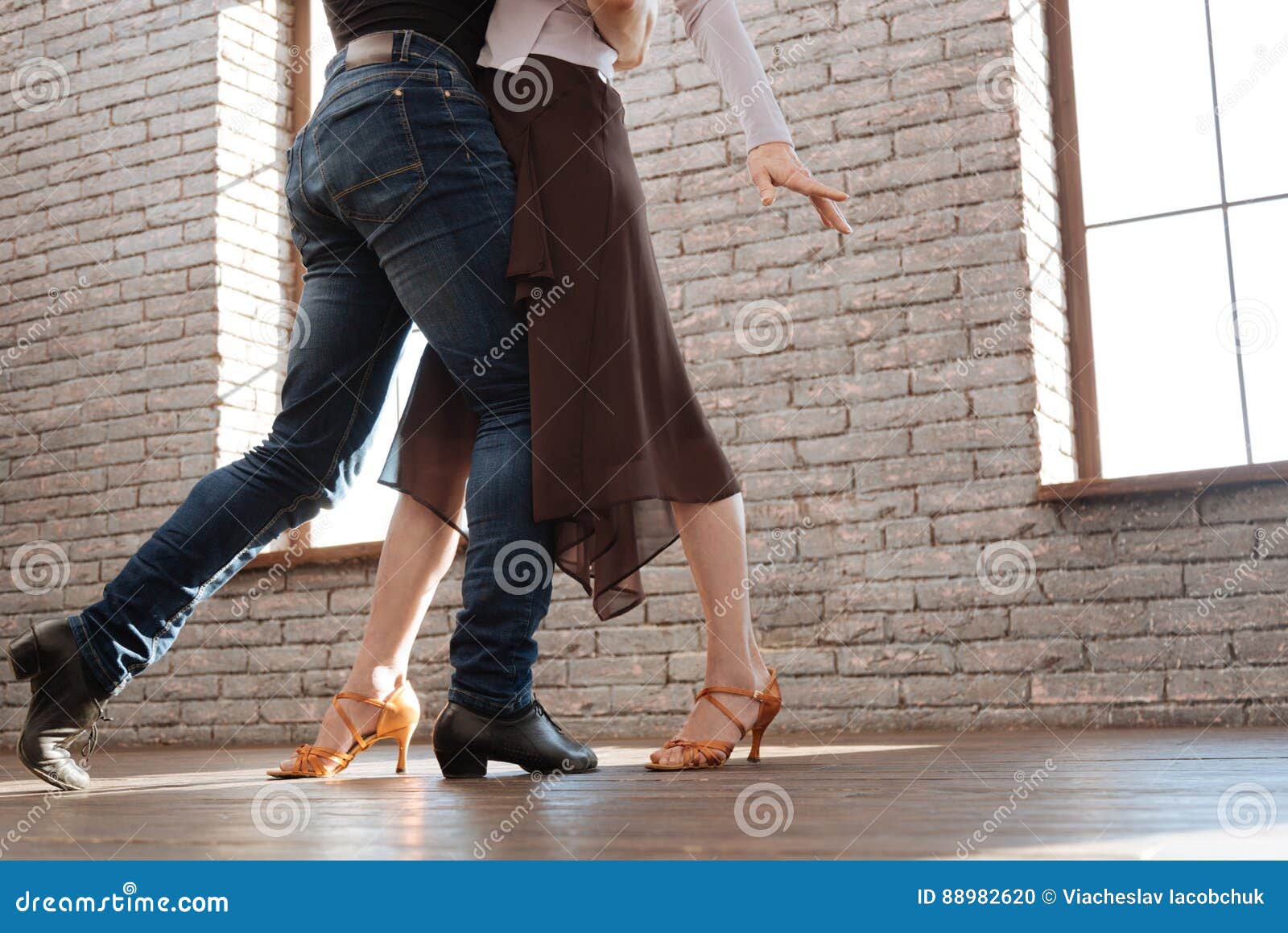Graceful Dance Couple Tangoing at the Ballroom Stock Photo - Image of ...