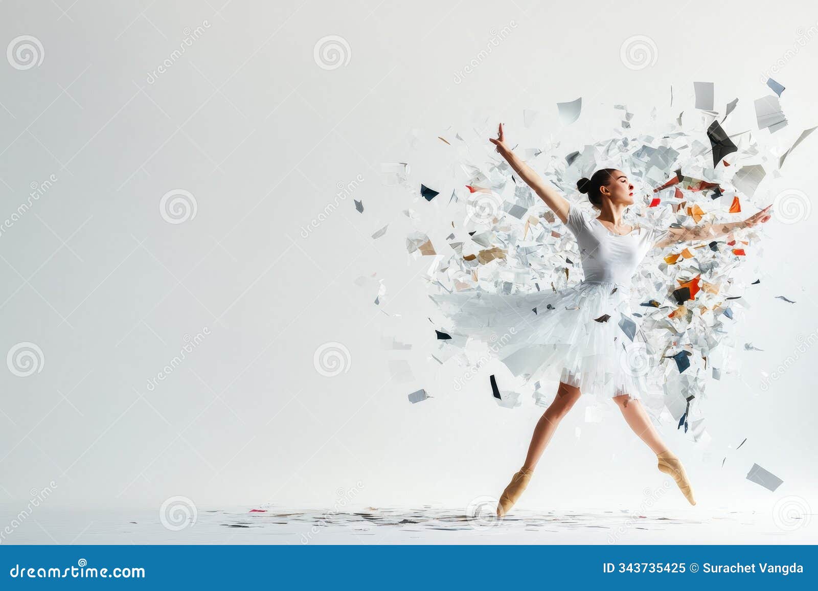 Graceful Dancer In Motion - Minimalist Line Art. AI Generated. Royalty ...