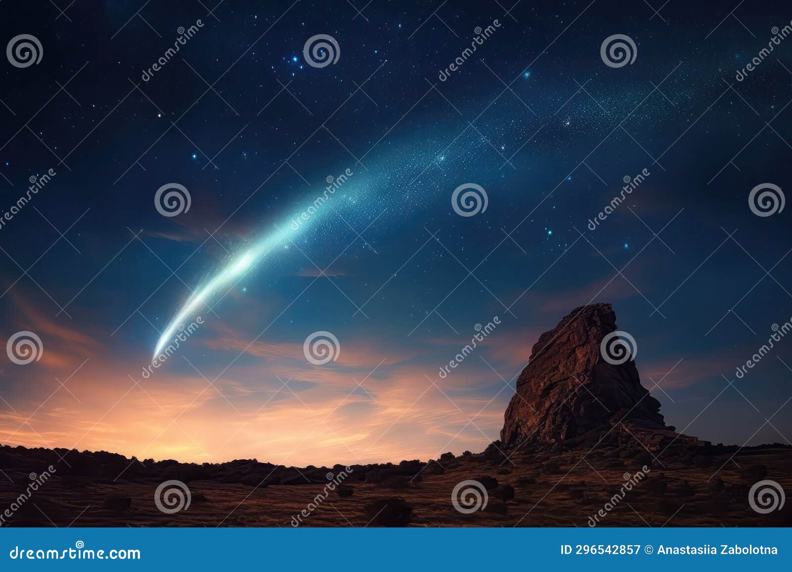 The Graceful and Elongated Tail of Comet, Stretching Across the Night ...