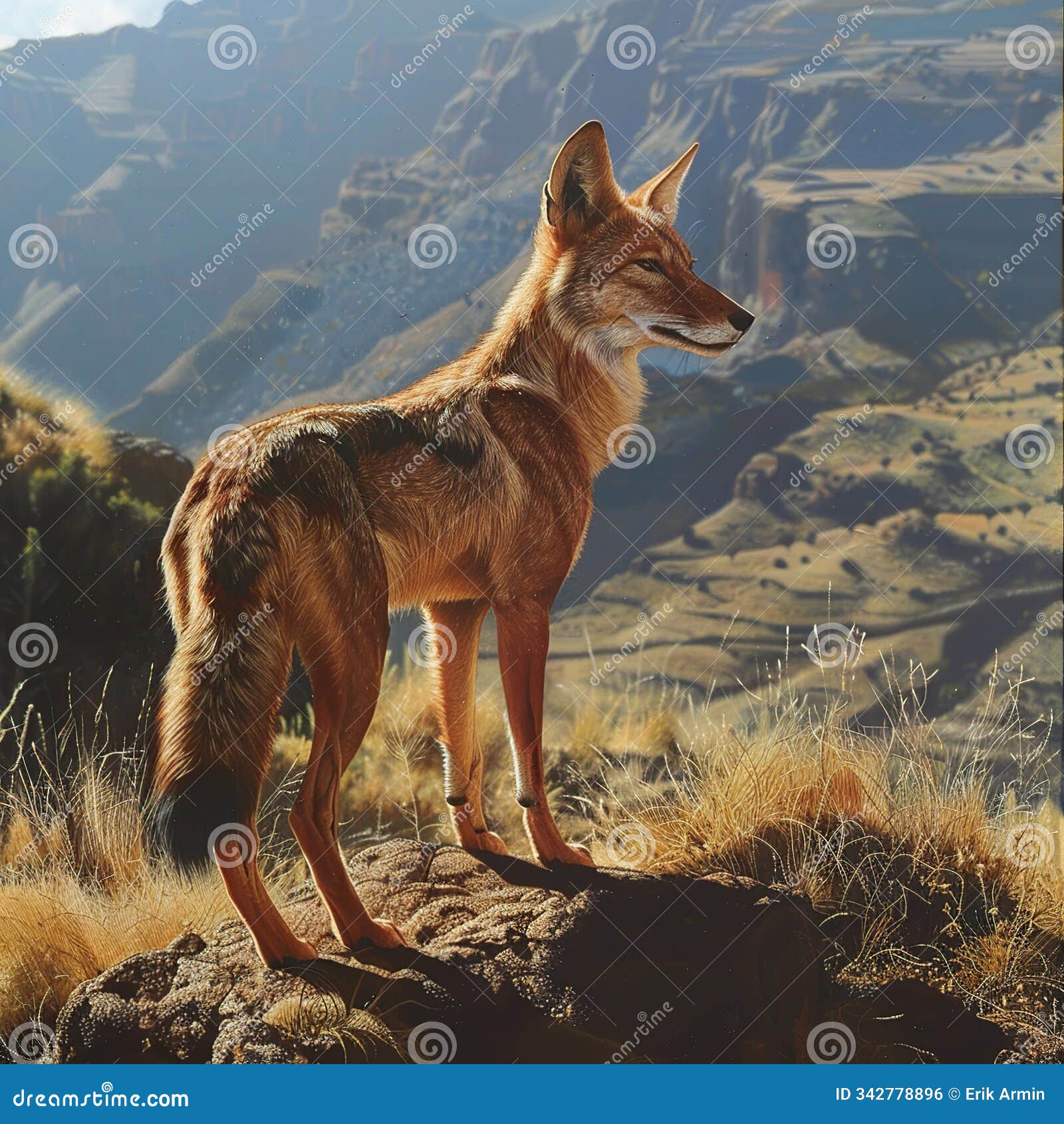 Ethiopian Wolf Angry Lake Stock Image | CartoonDealer.com #329159047