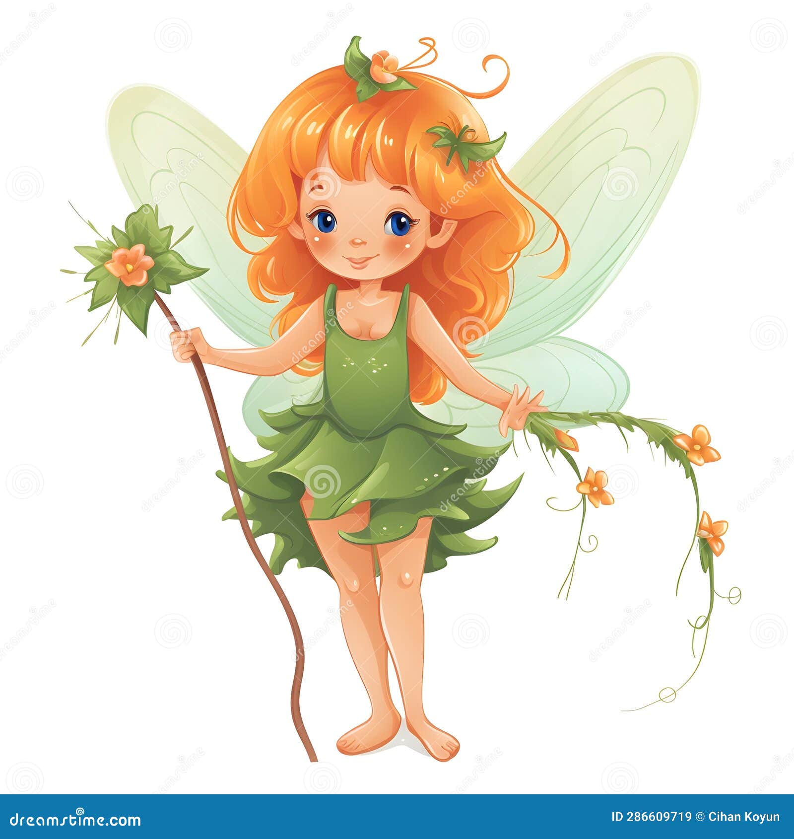 Graceful fantasy sprite stock illustration. Illustration of dreamlike ...