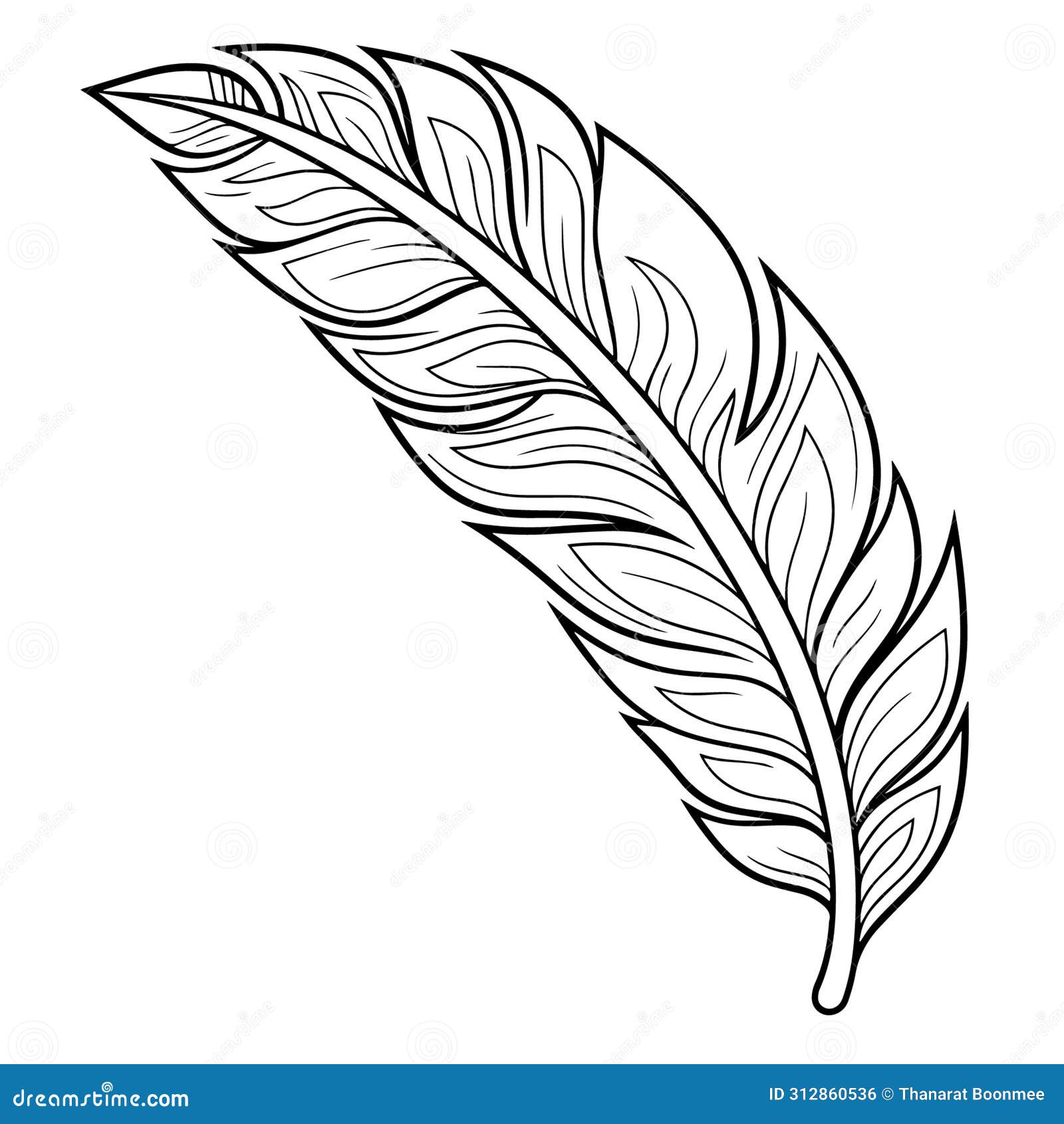 Graceful Feather Outline Icon in Vector Format for Elegant Designs ...