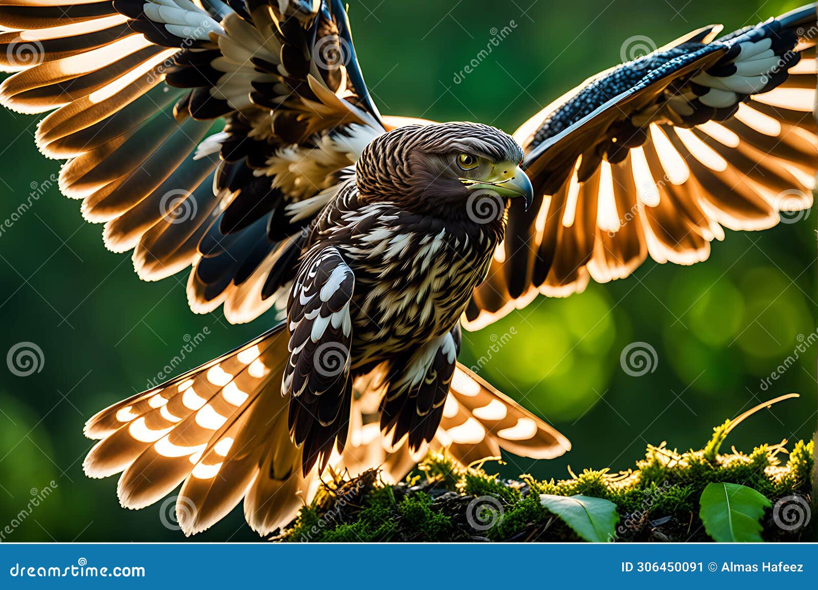 Graceful Flight: Common Buzzard in Mid-Hunt Focus, Feather Textures ...