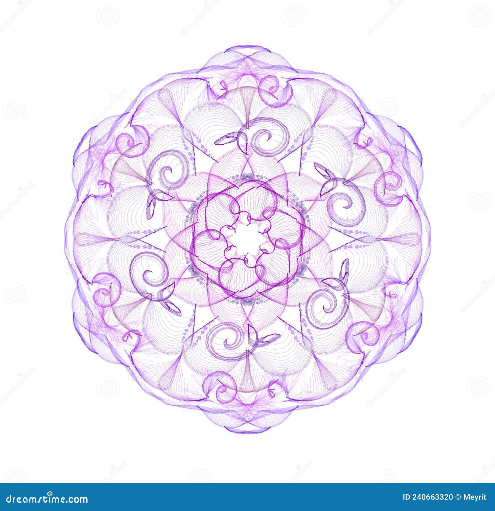 Graceful Geometric Circular Pattern on a White Background Stock ...