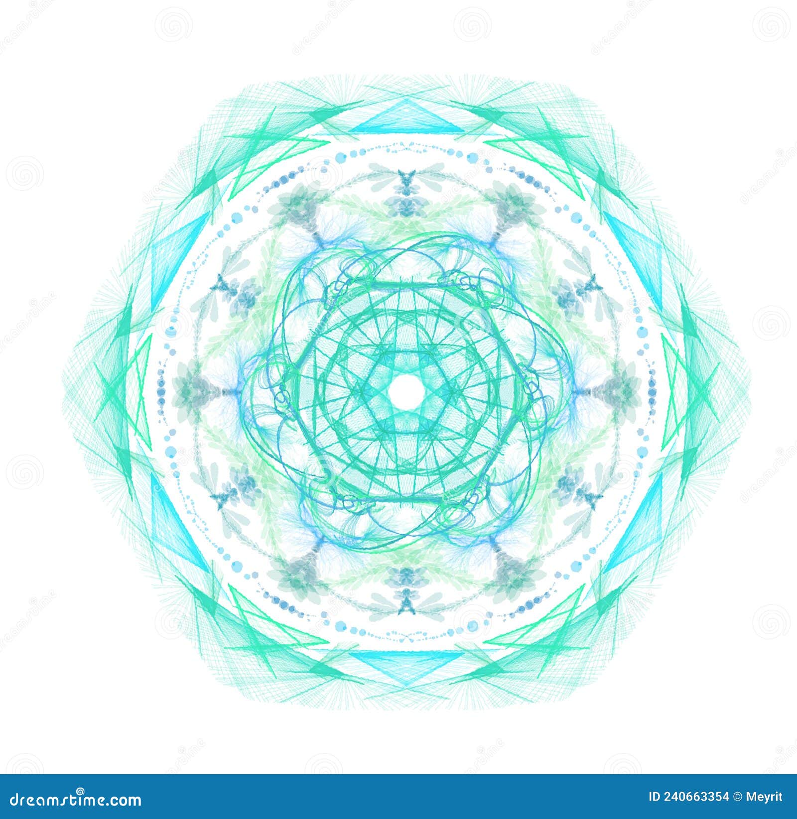 Graceful Geometric Circular Pattern on a White Background Stock ...