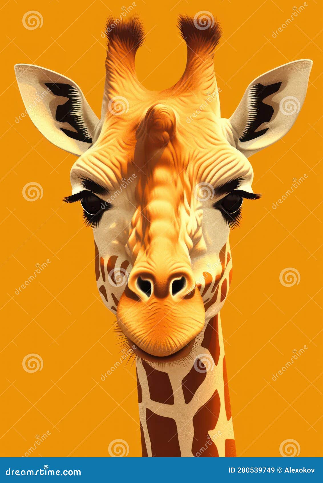 Graceful Giraffe Head Illustration . Stock Illustration - Illustration ...