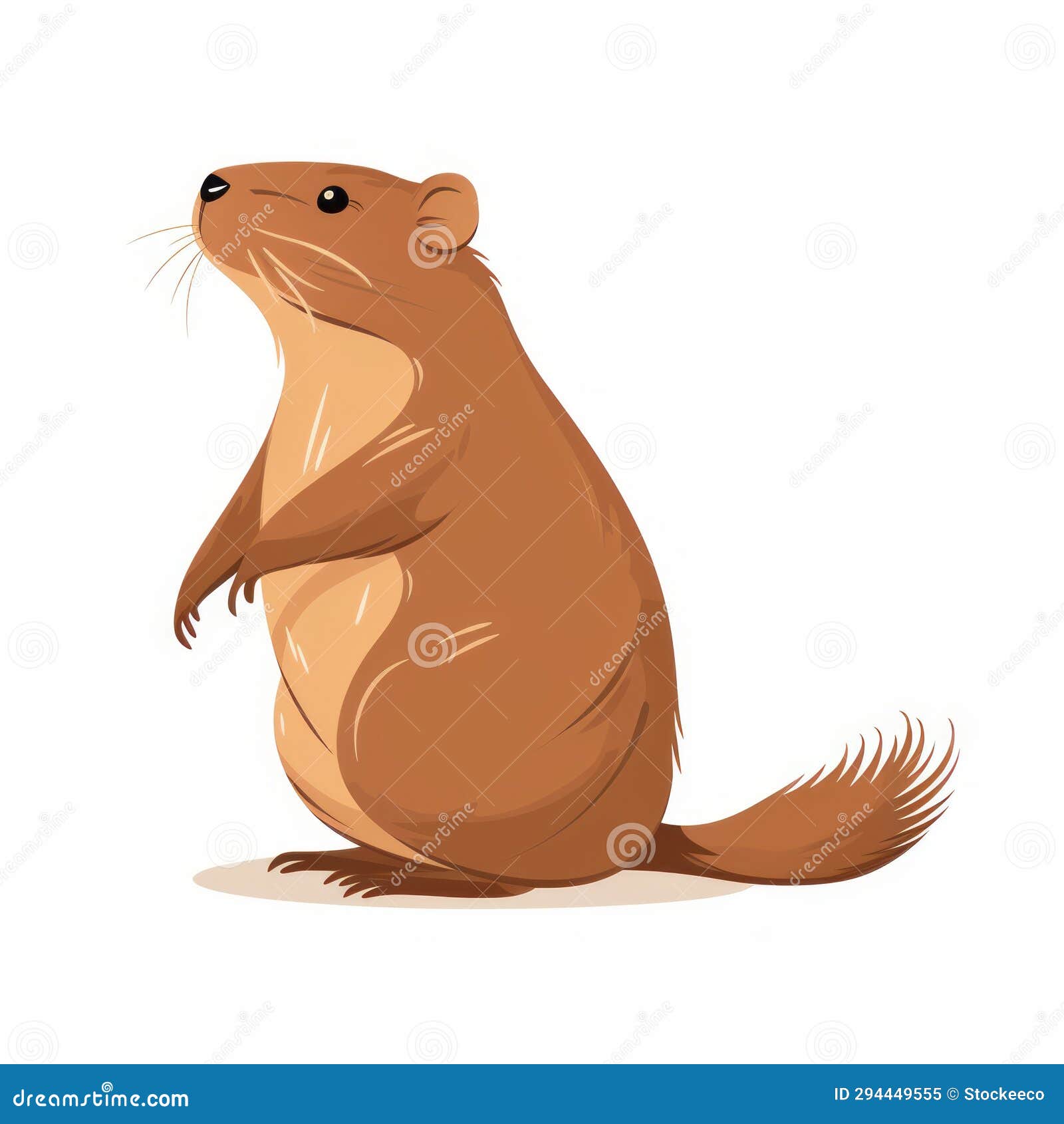 Graceful Ground Beaver: a Charming Comic Illustration Stock ...