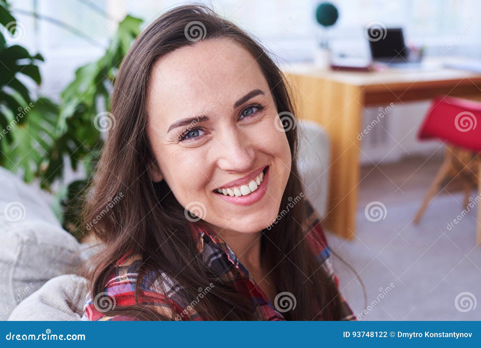 Graceful Lady Having Rest Sitting on Stylish Sofa Stock Photo - Image ...