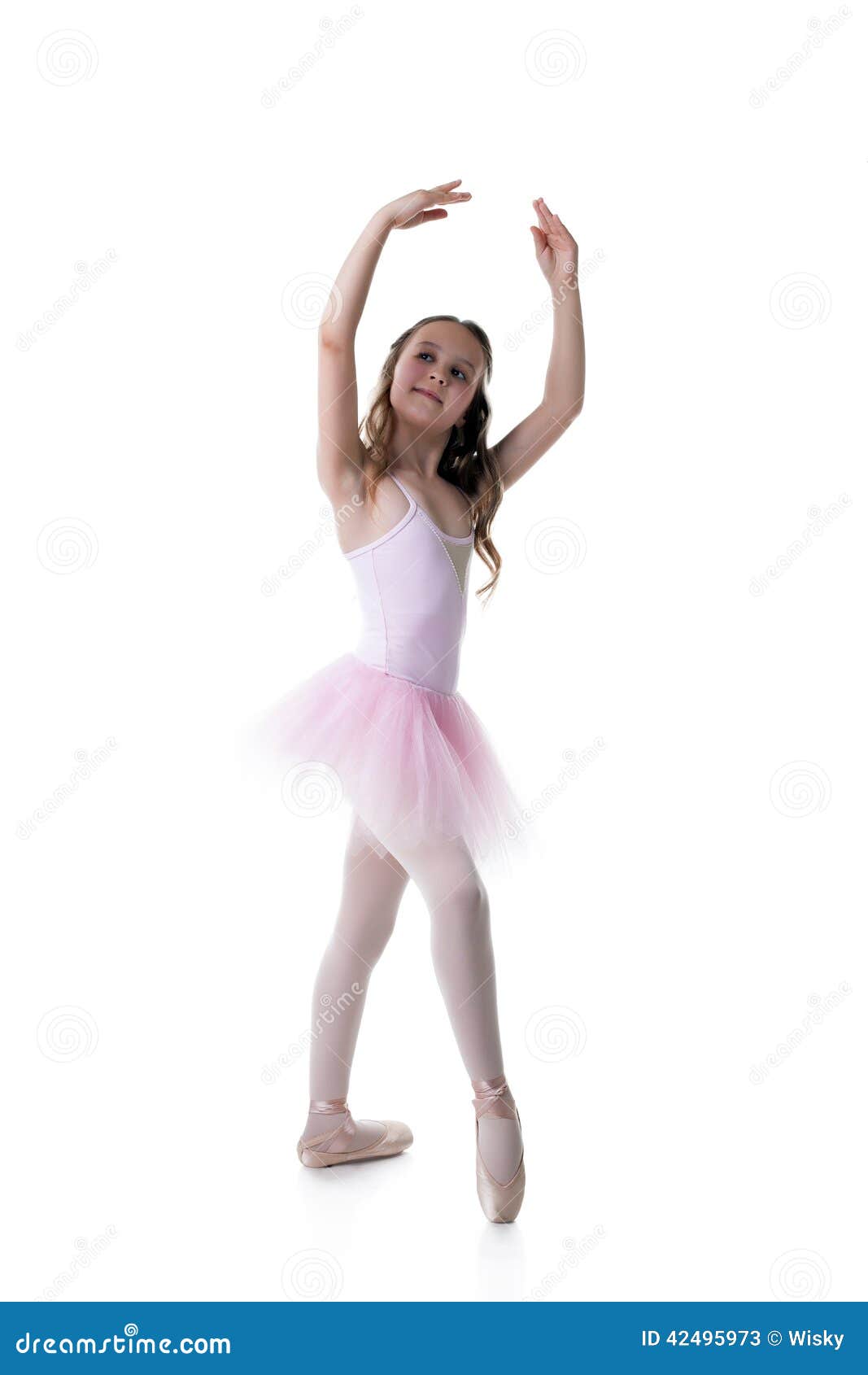 Graceful Little Ballet Dancer Isolated on White Stock Image - Image of ...