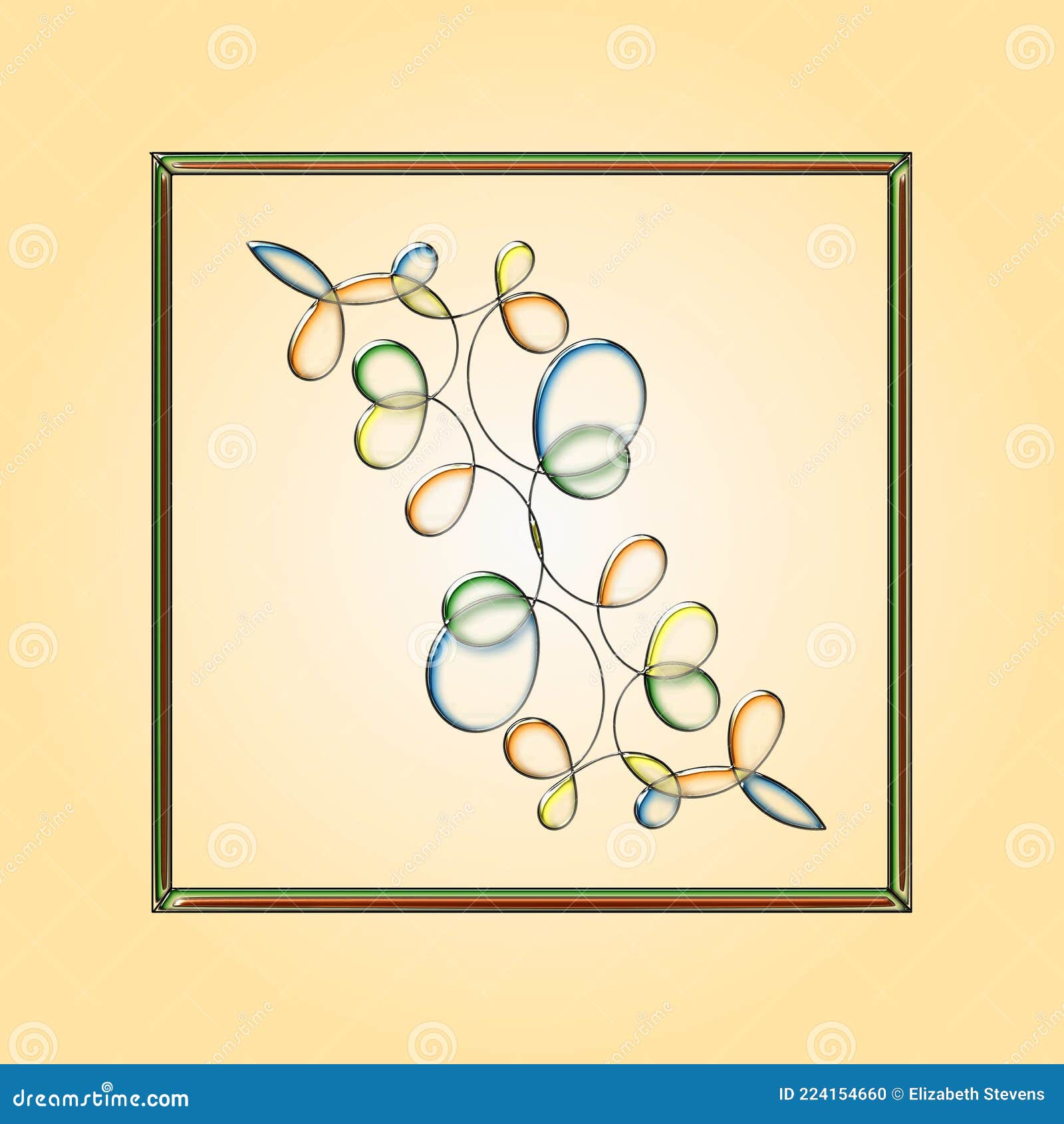 Graceful Loops on Orange Cream Stock Illustration - Illustration of ...