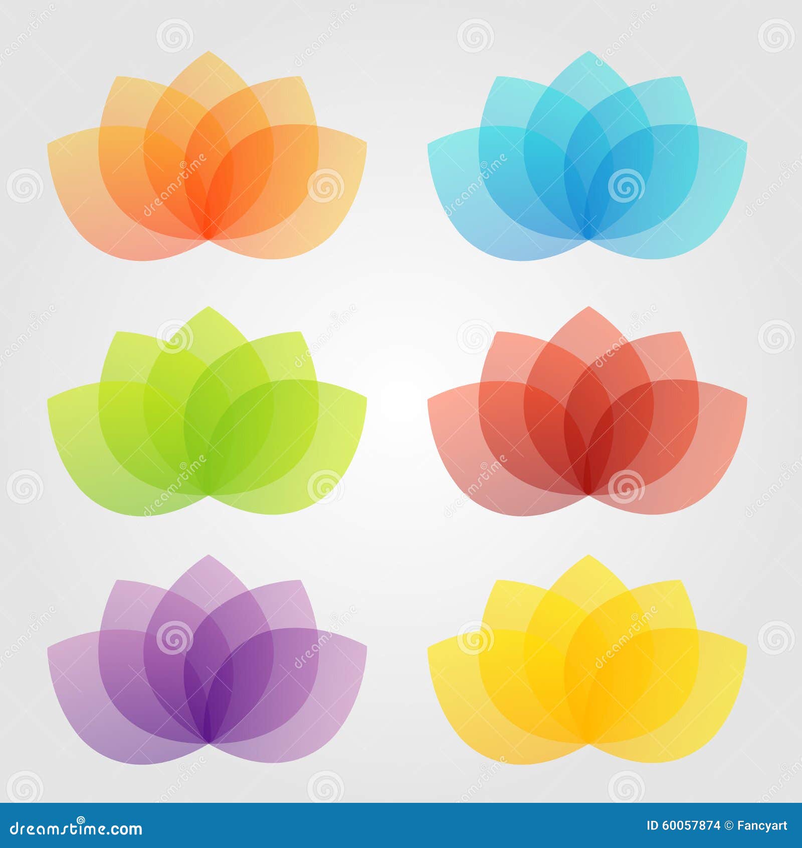 Graceful Lotus with 5 Petals Stock Illustration - Illustration of ...