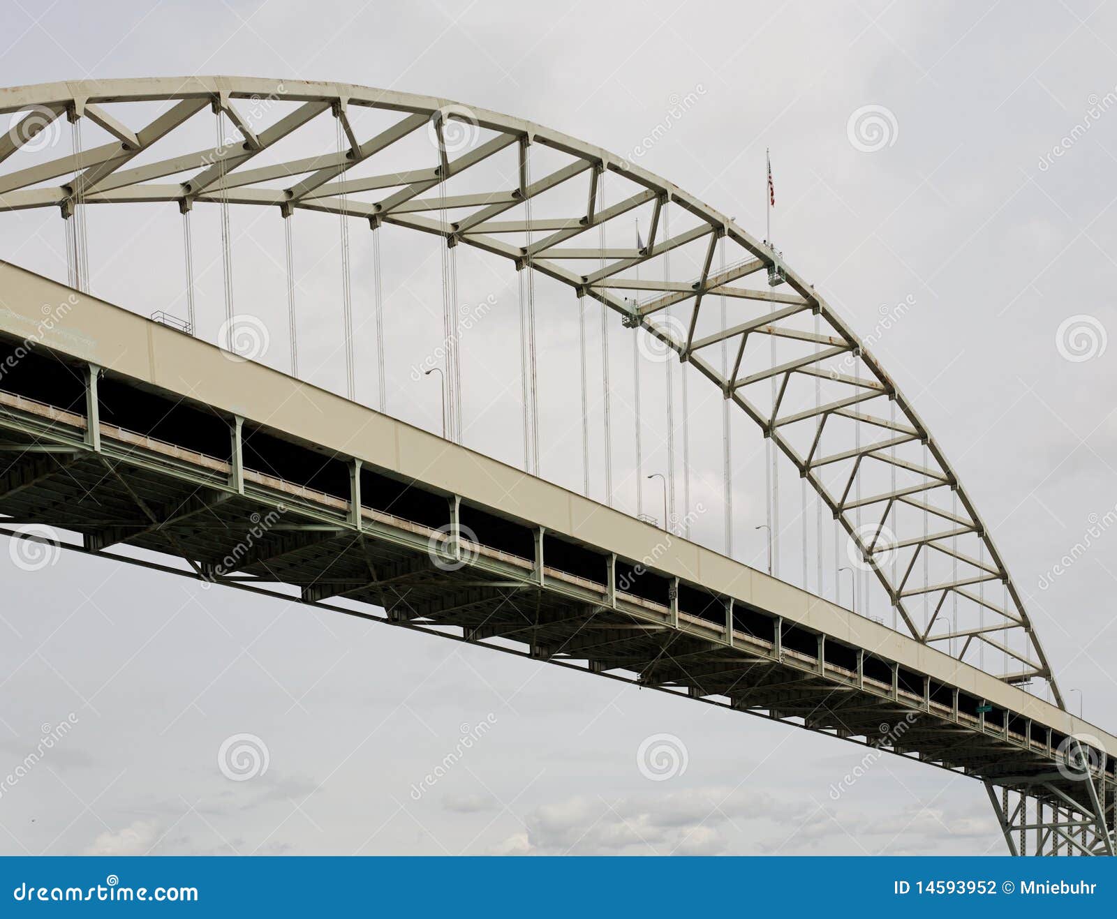 Graceful Portion of Steel Archway Traffic Bridge Stock Photo - Image of ...