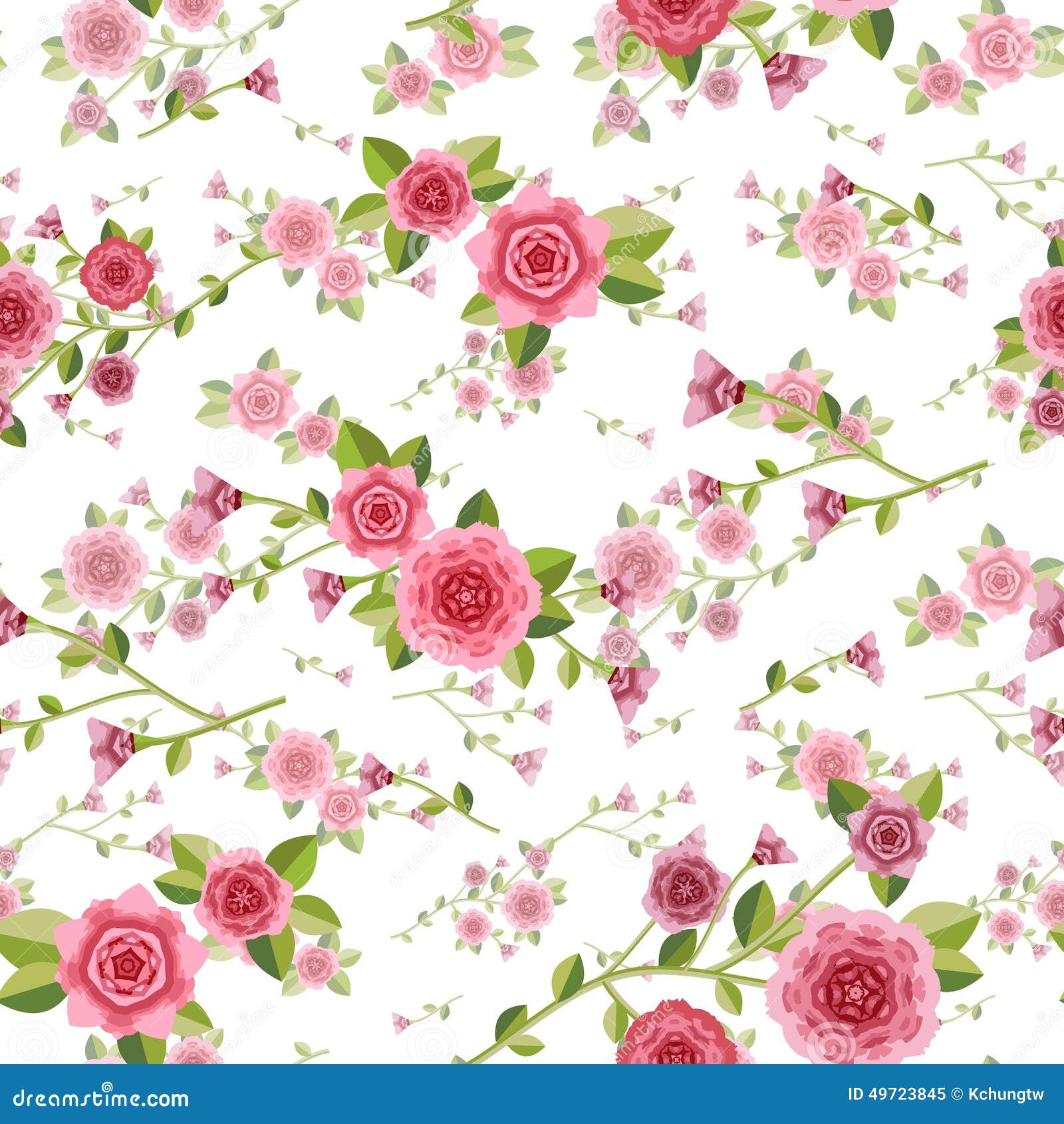 Graceful Seamless Floral Pattern Stock Illustration - Illustration of ...