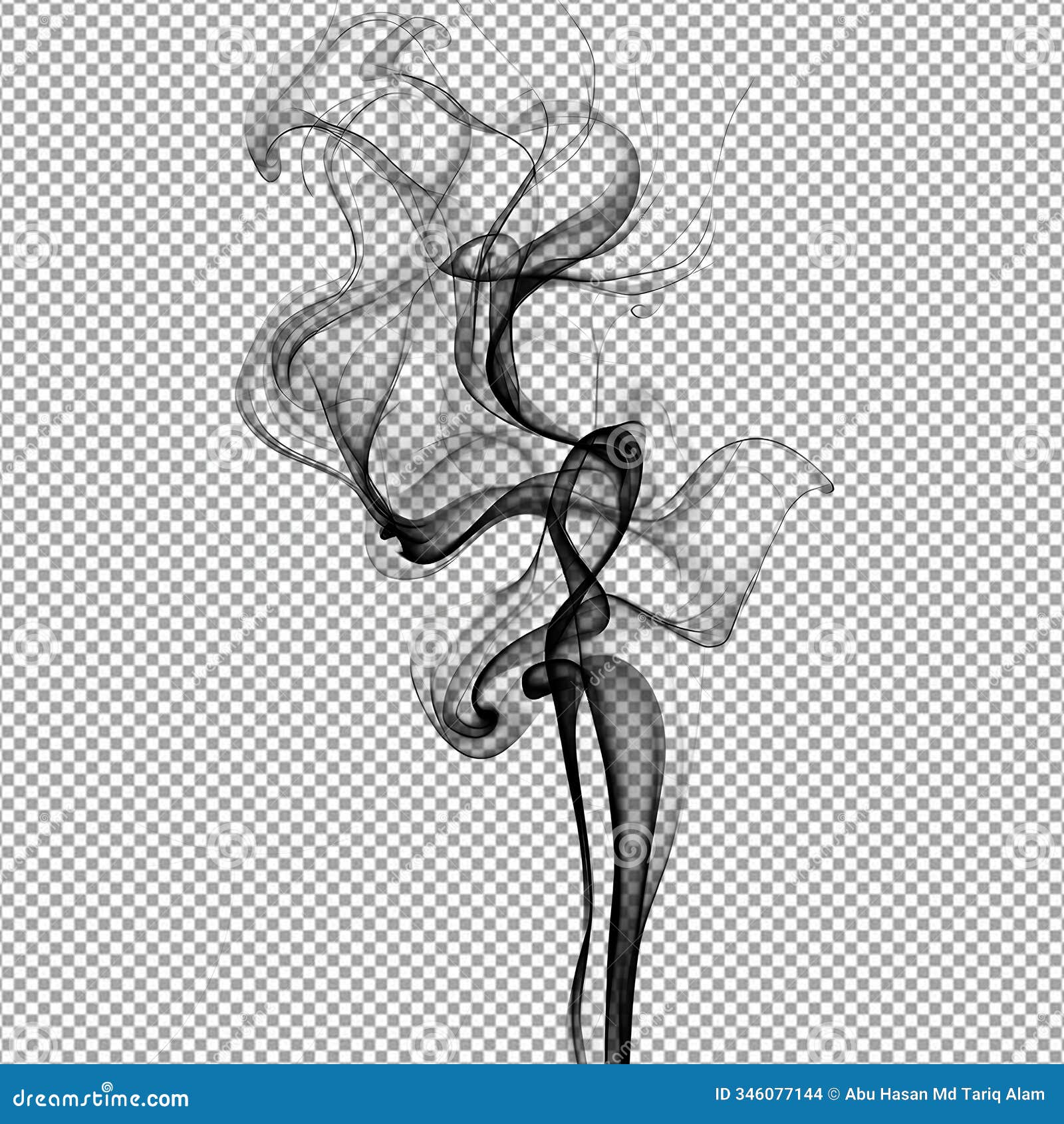 Graceful Smoke Swirls on Transparent Background Stock Illustration ...