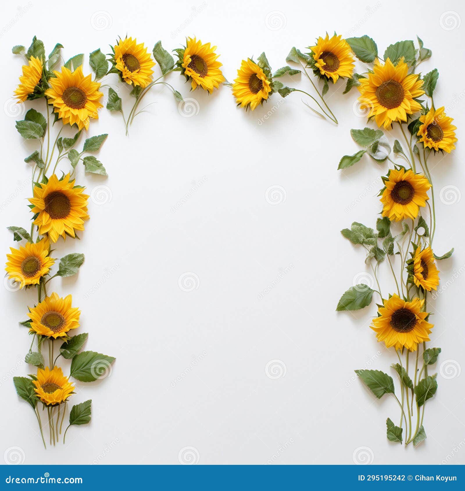 Graceful Sunflower Border Uncluttered Elegance Stock Illustration ...