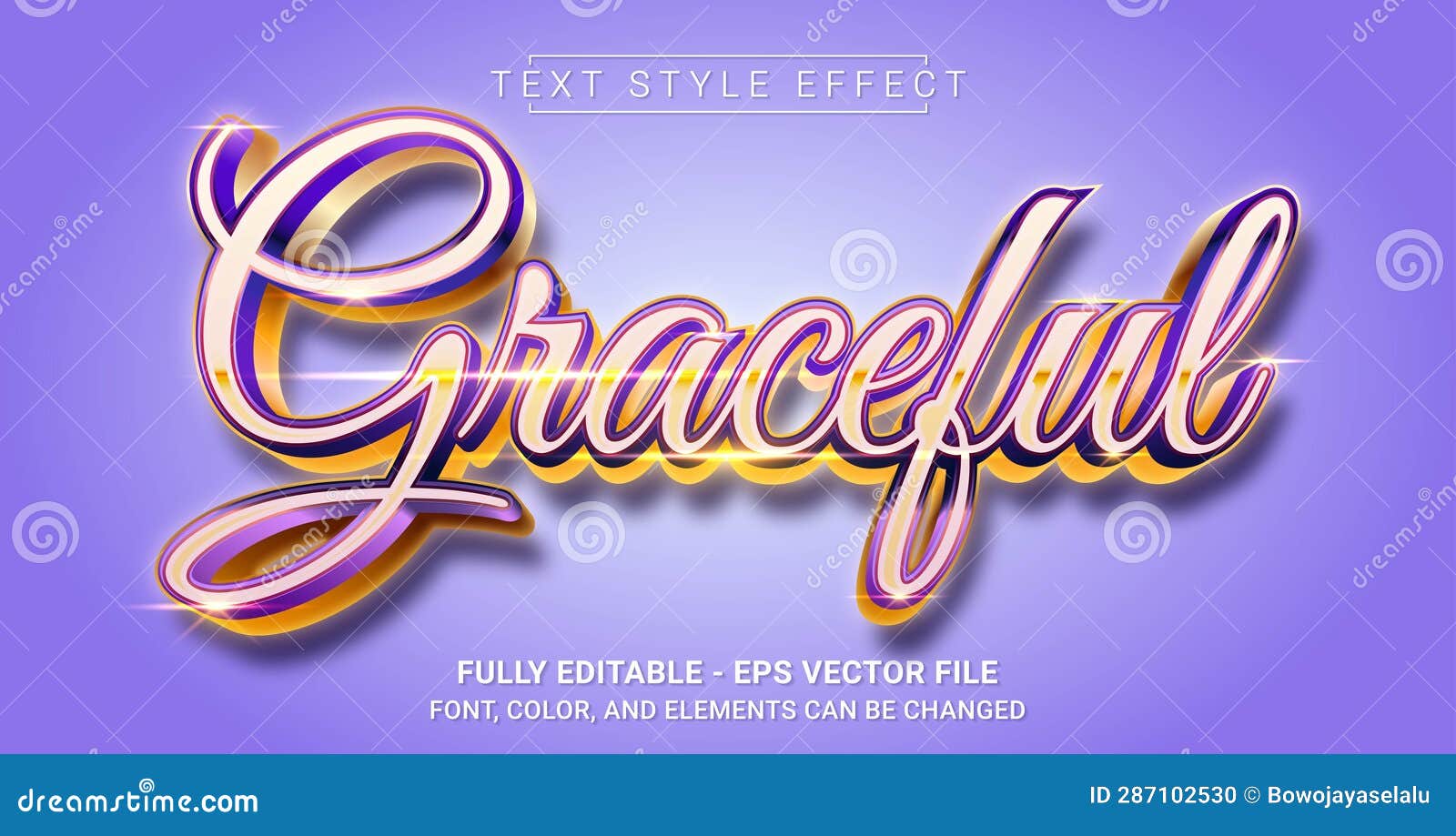 Graceful Text Style Effect. Editable Graphic Text Template Stock Vector ...