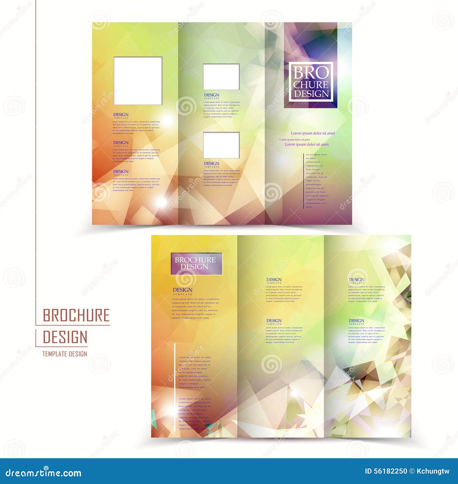 Graceful Tri-fold Template Design Stock Vector - Illustration of office ...