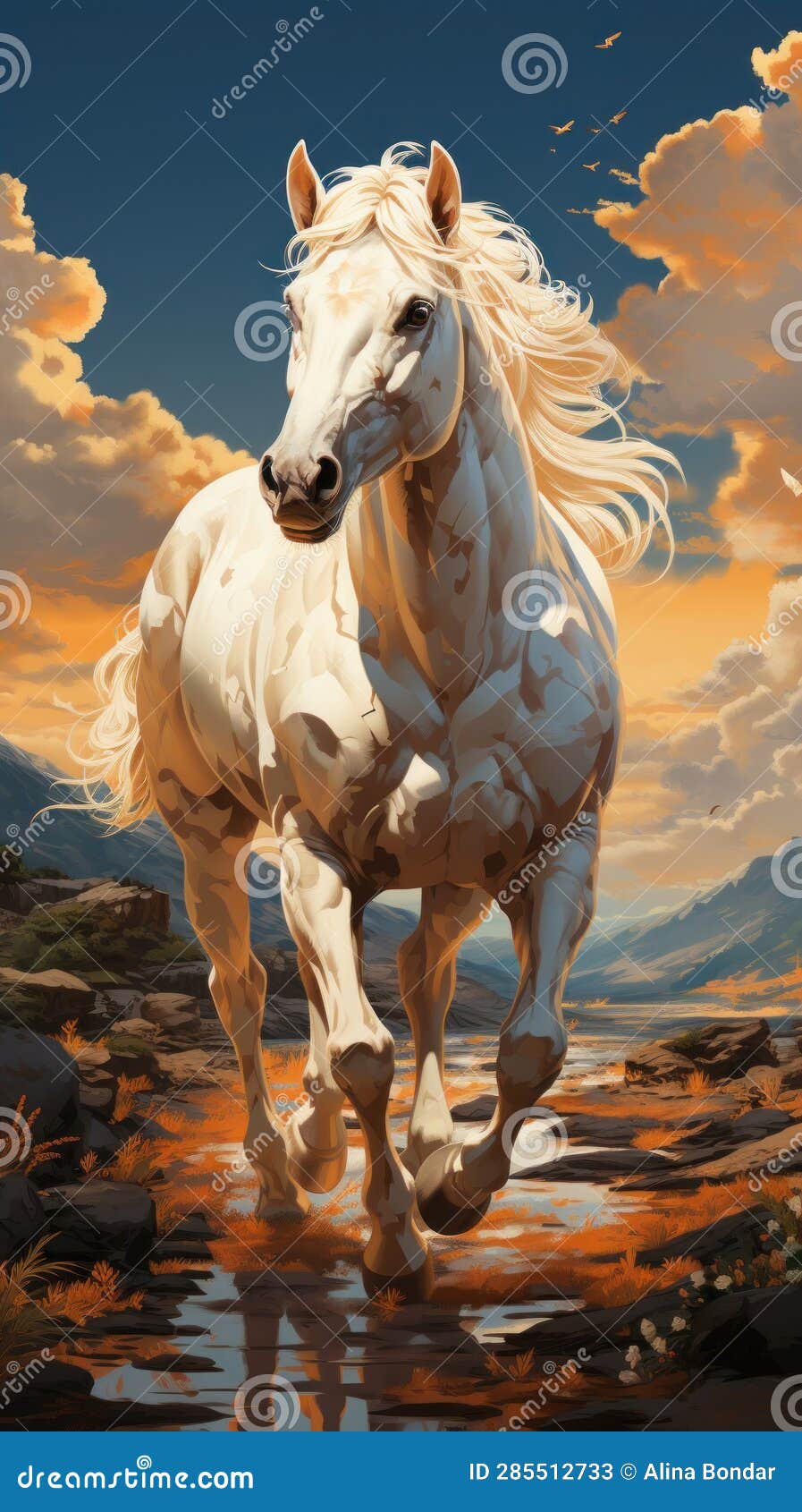 Graceful Winged Mule In Ghibli Anime Style. Created With Generative AI ...