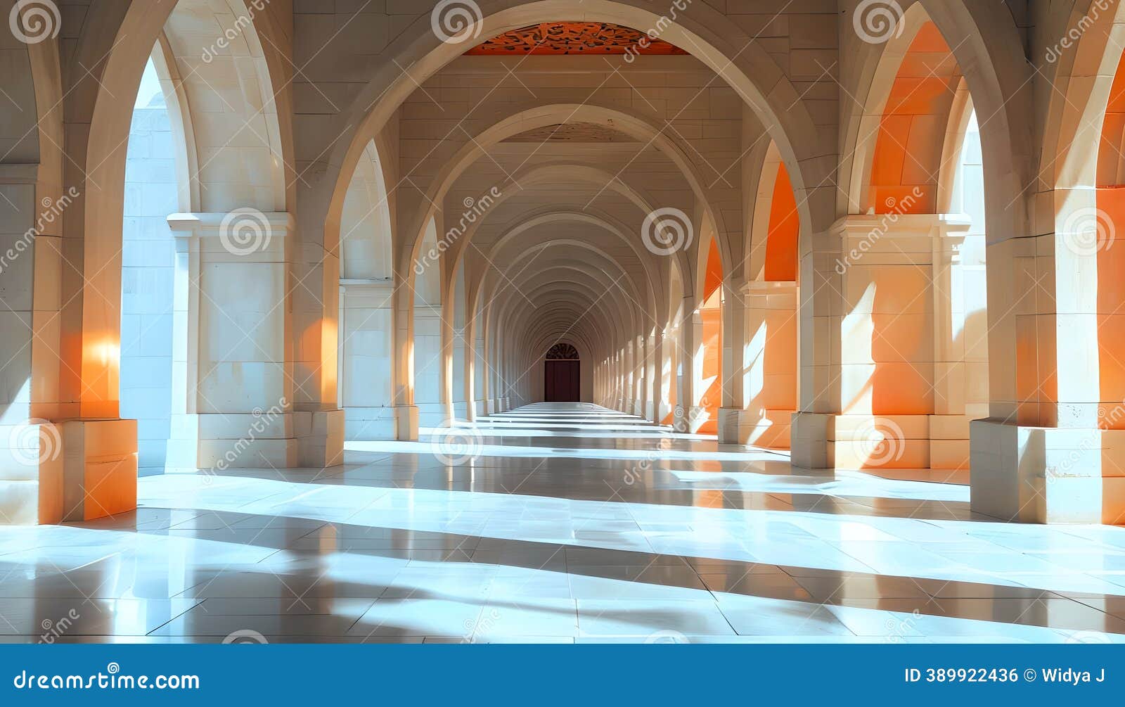 Arched Corridor Of The Old Prussian Fortress Of Red Brick, Ending With ...