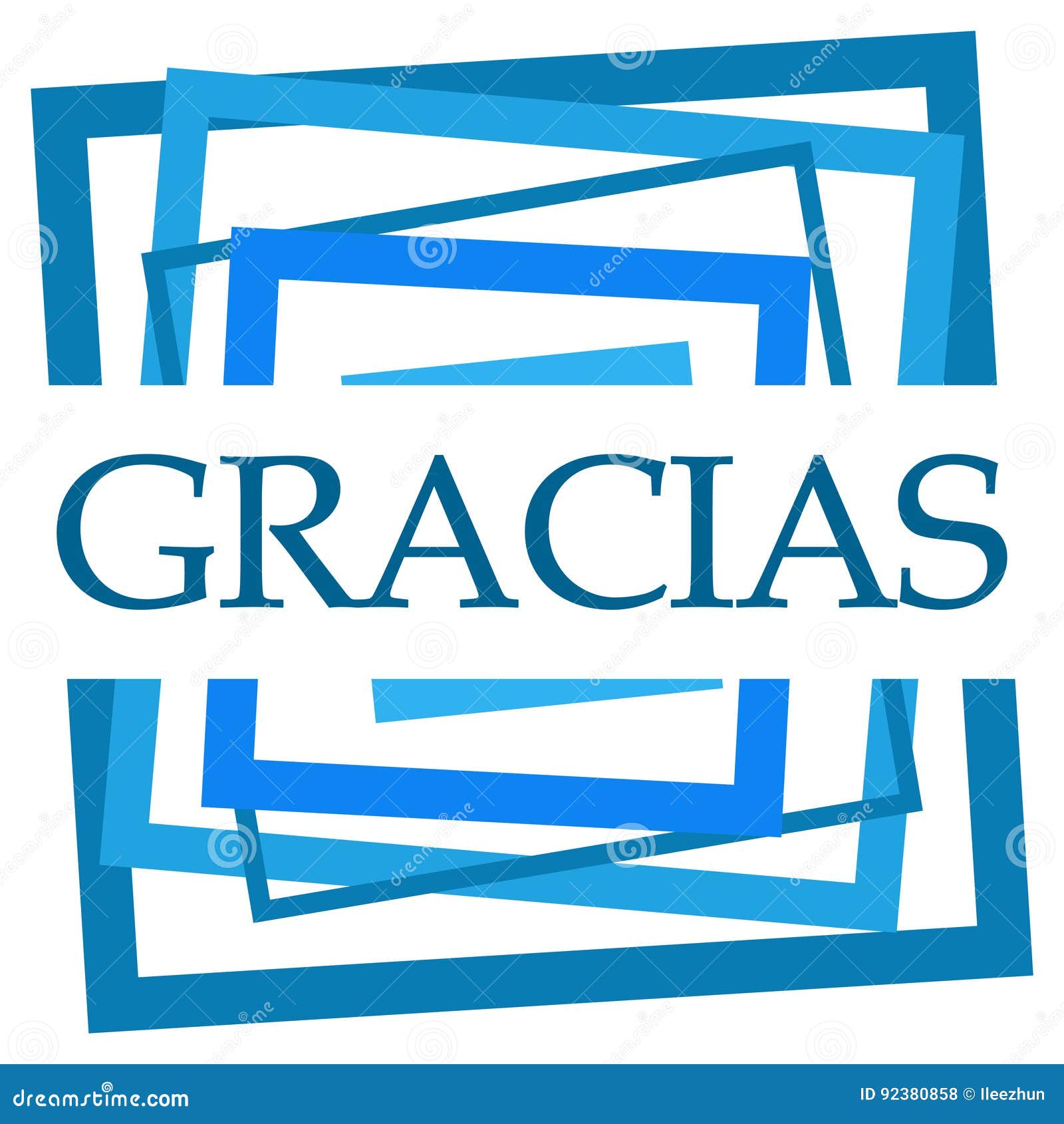 Gracias Blue Random Borders Stock Illustration - Illustration of ...