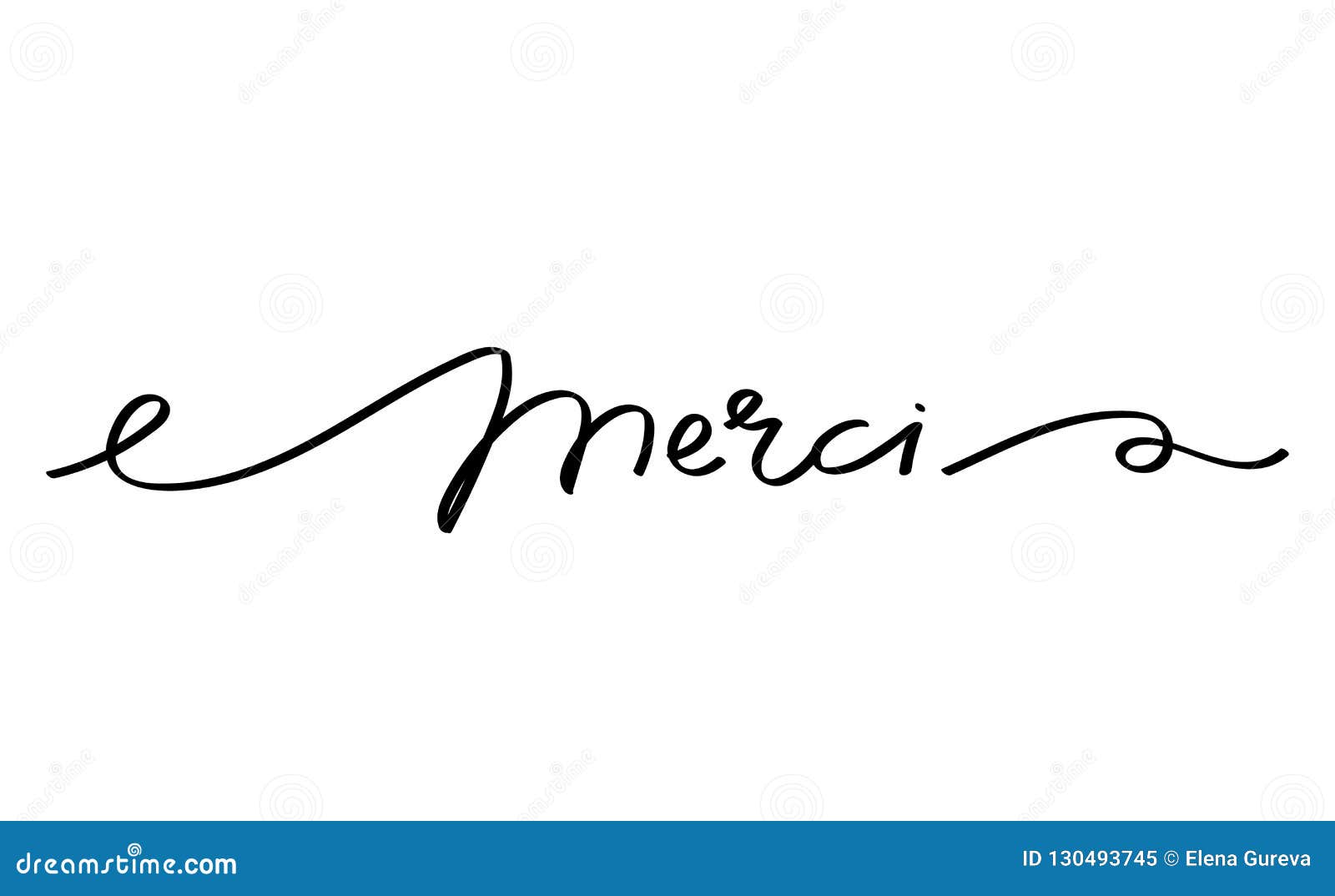 Gracias En Francés Ejemplo Del Vector De Merci Ilustración Del Vector