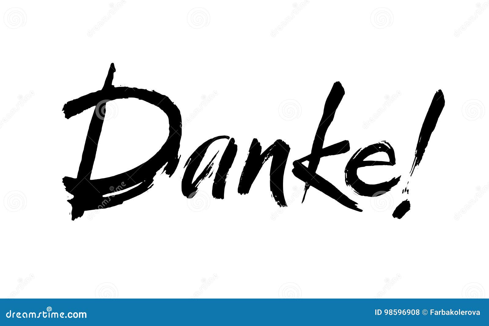 Gracias Las Letras En Alemán Frase Dibujada Mano Del Vector De Danke