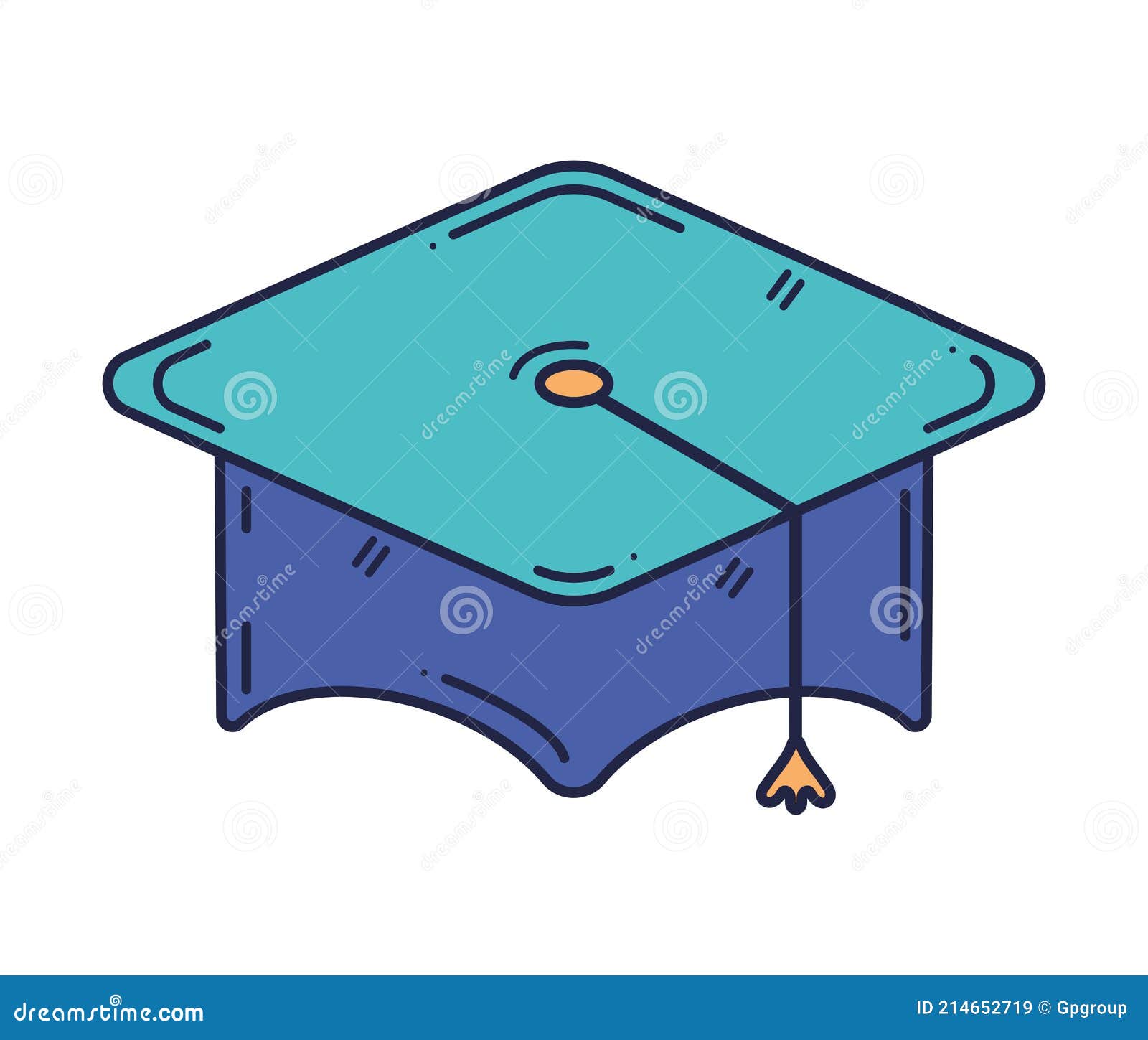 Grad hat icon stock vector. Illustration of isolated - 214652719