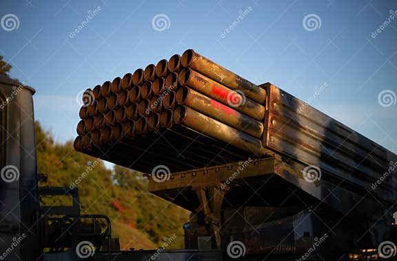 Grad Multiple Rocket Launcher System Stock Image - Image of force ...