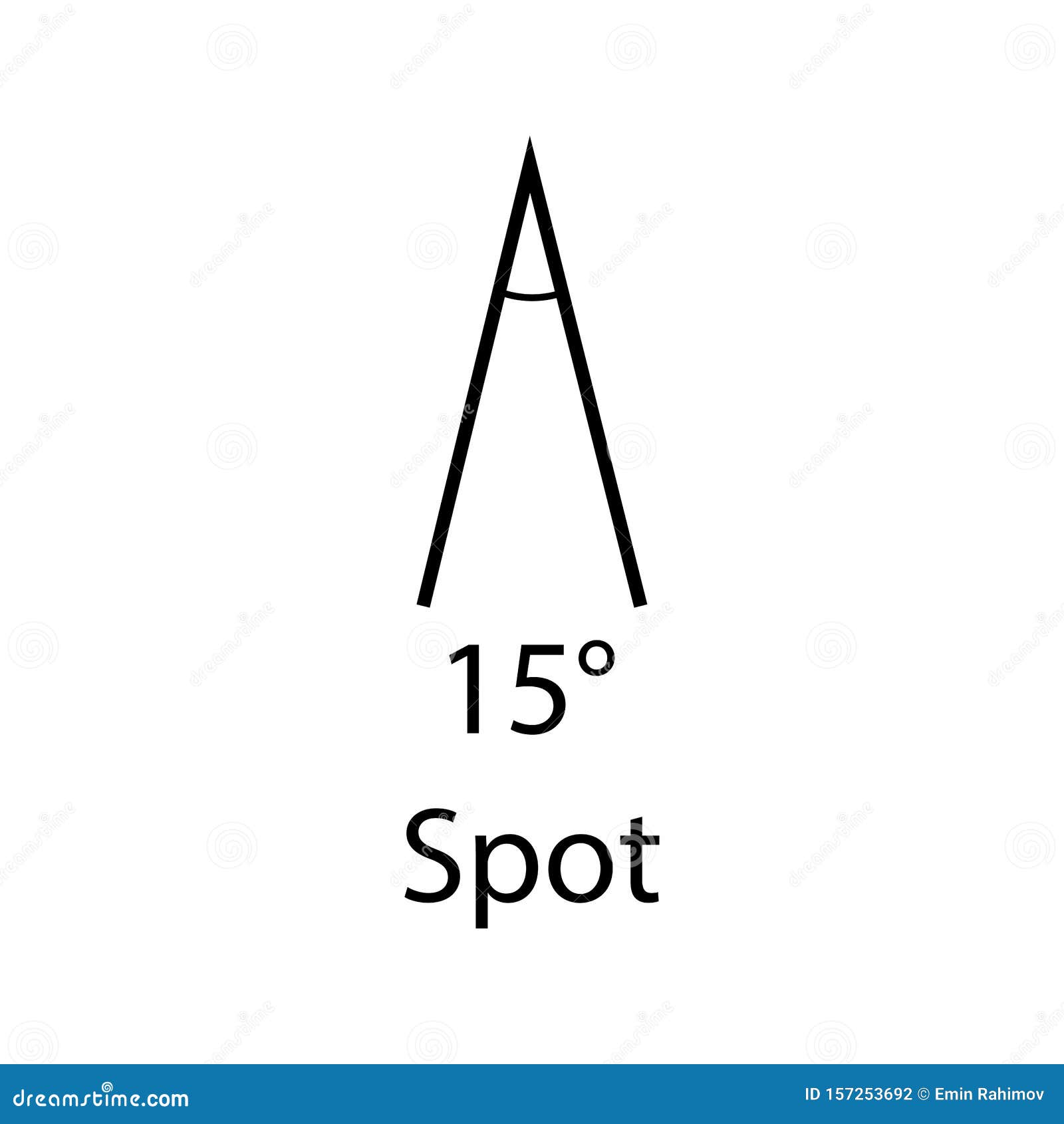 15 Grad Spot Winkelzeichen stock abbildung. Illustration von winkel ...
