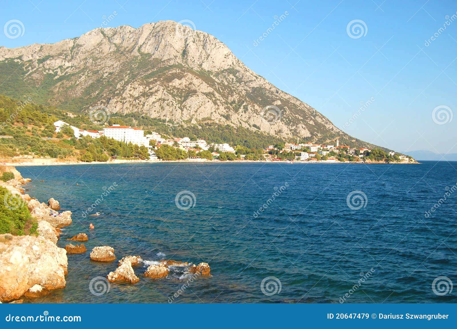 Gradac, Kroatien stockbild. Bild von panorama, berg, haus - 20647479