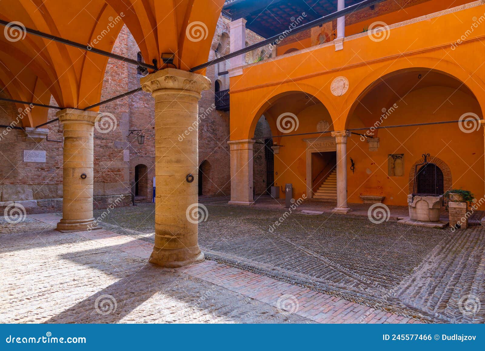 Gradara, Italy, September 30, 2021: Courtyard Inside of the Cast ...