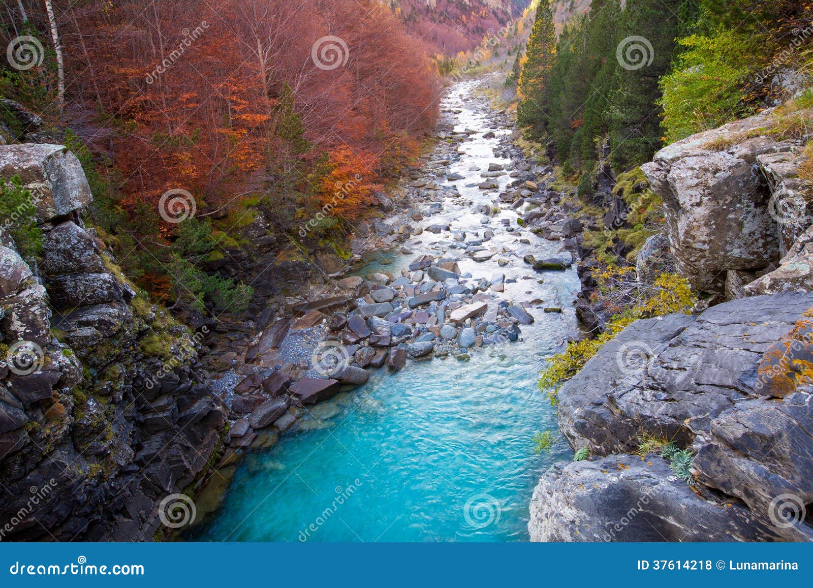 Gradas De Soaso in Arazas River Ordesa Valley Pyrenees Huesca Sp Stock ...
