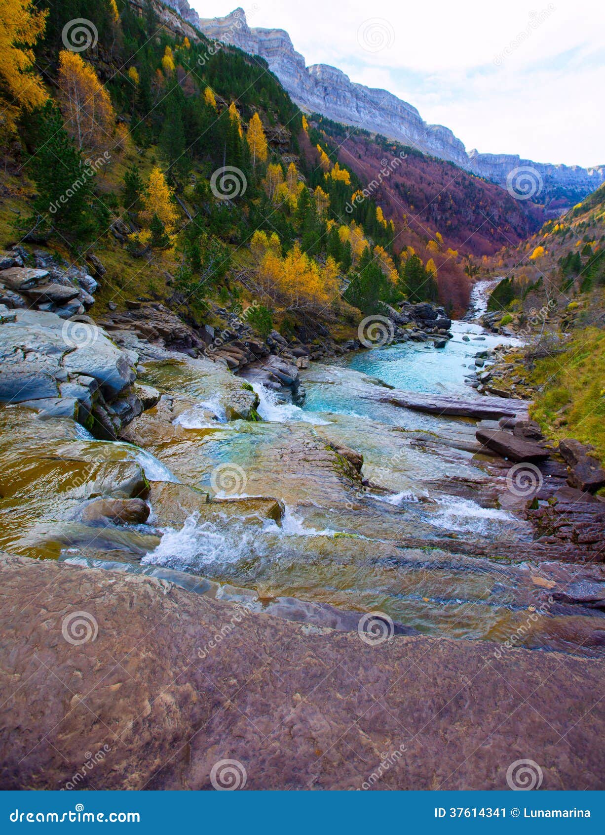 Gradas De Soaso in Arazas River Ordesa Valley Pyrenees Huesca Sp Stock ...
