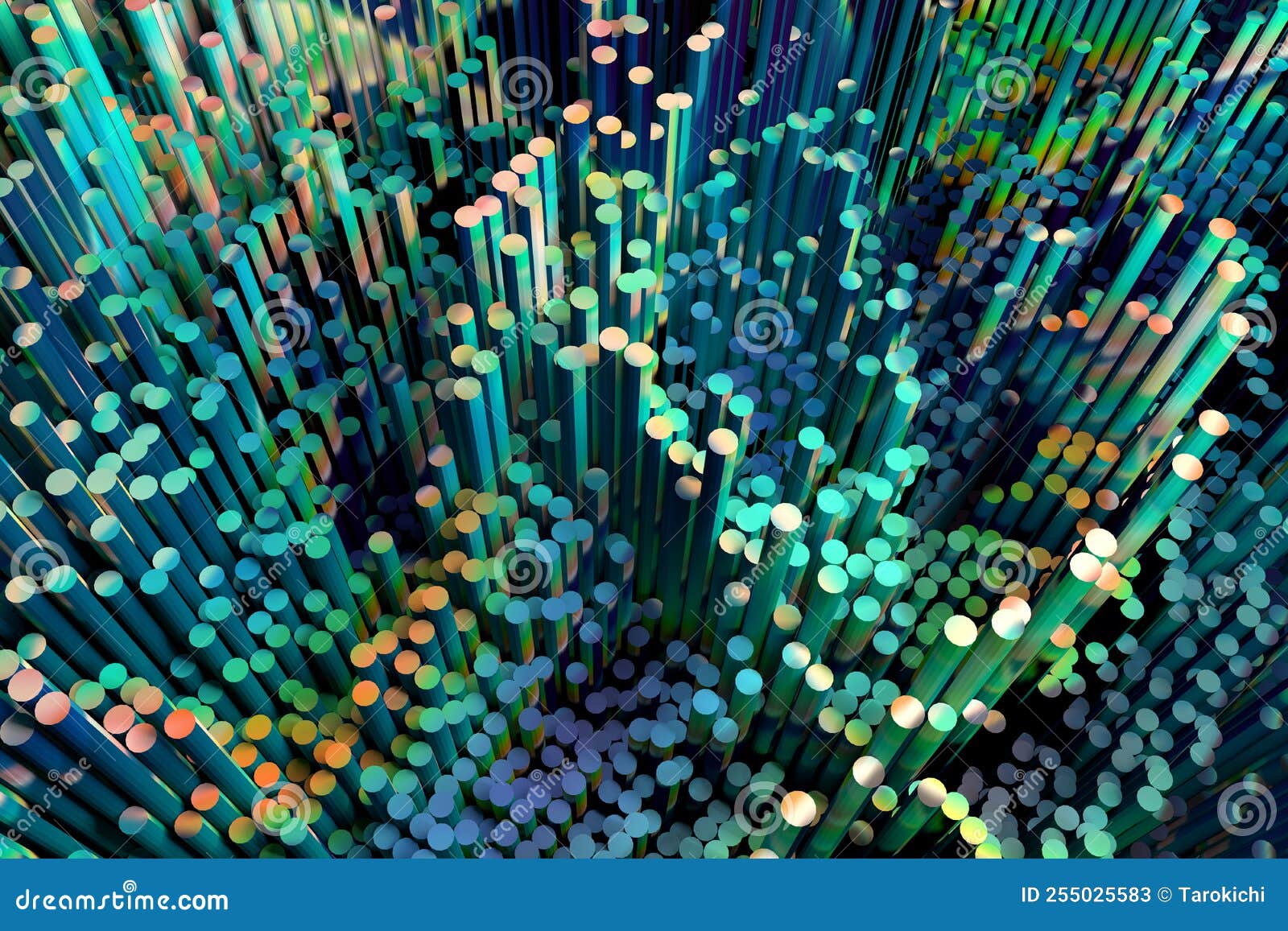 Gradation of Green. Futuristic Image. Different Dimensional Space ...