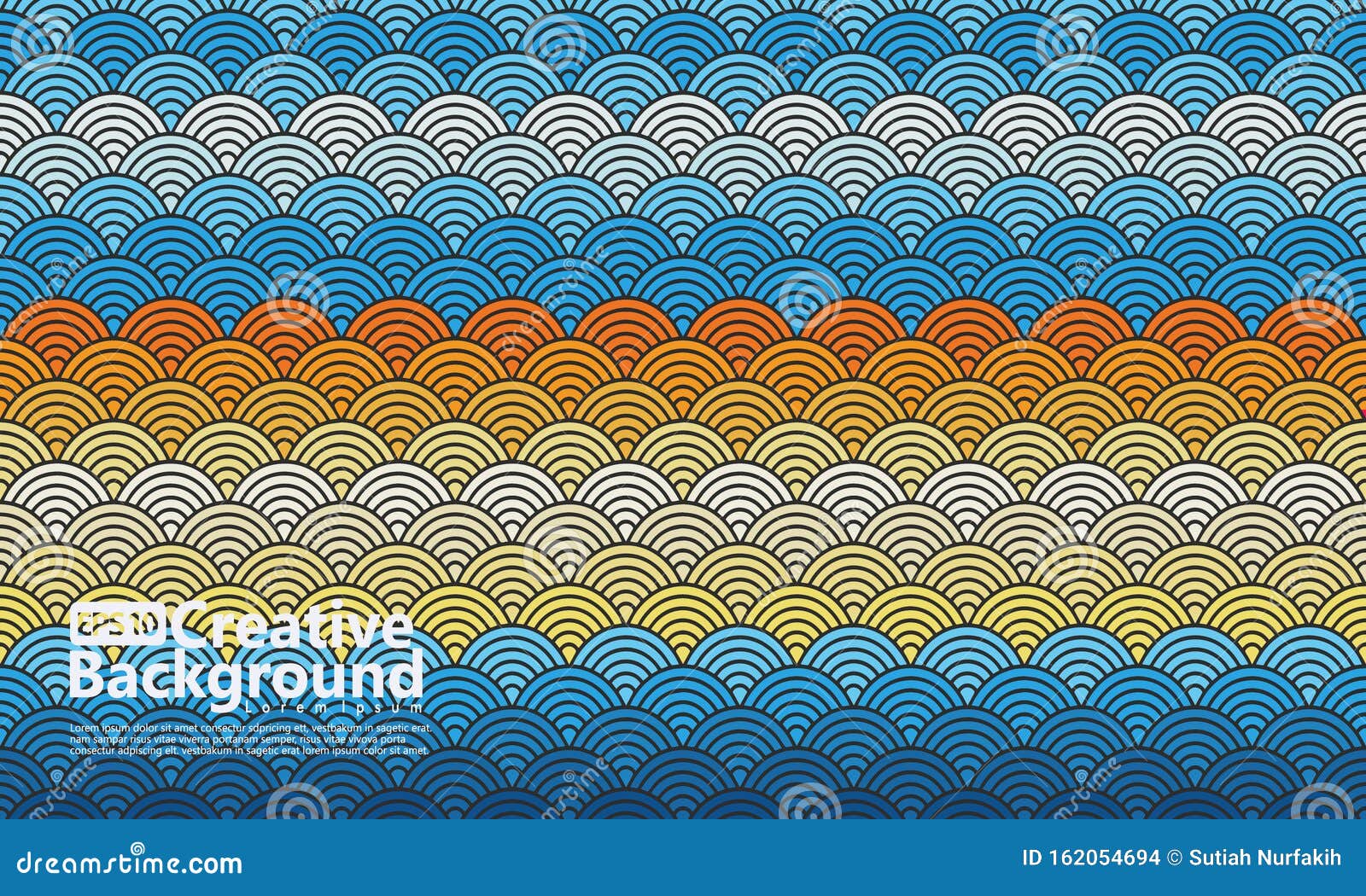 Gradation Overlapping Circles Tile Design Vector, Shapes Seamless ...
