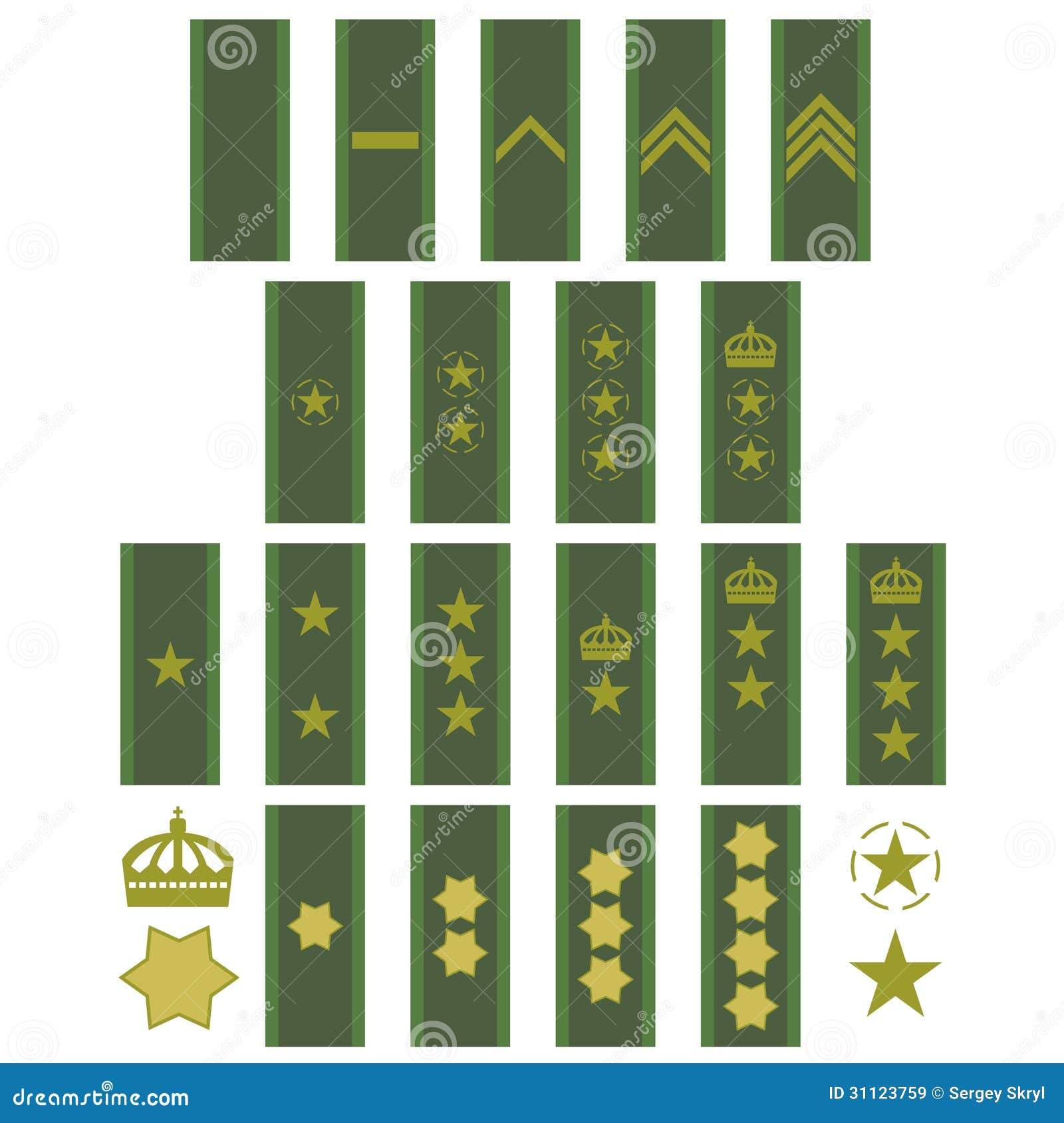 Gradbeteckning Av Den Svenska Armén Vektor Illustrationer ...