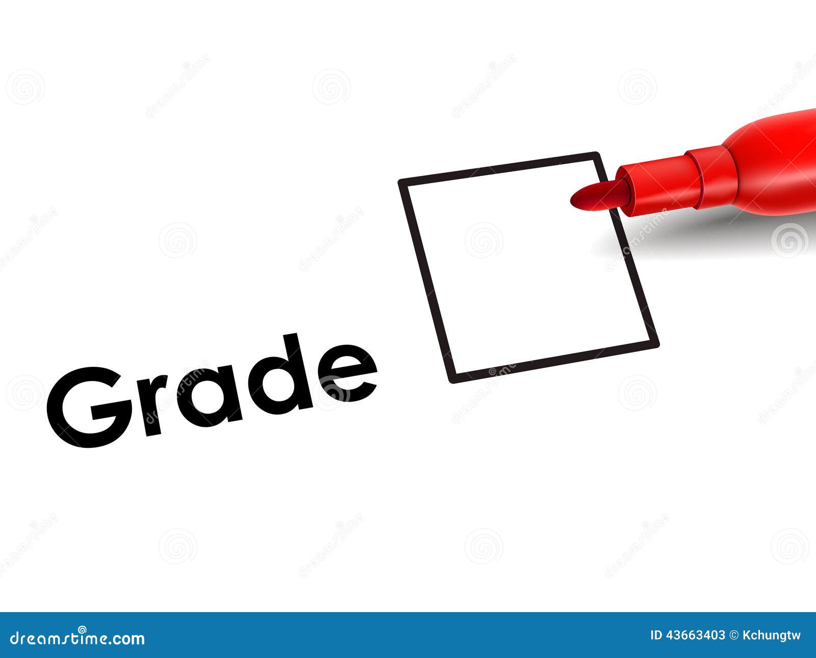 Grade Box on an Exam Paper with Red Pen Stock Vector - Illustration of ...