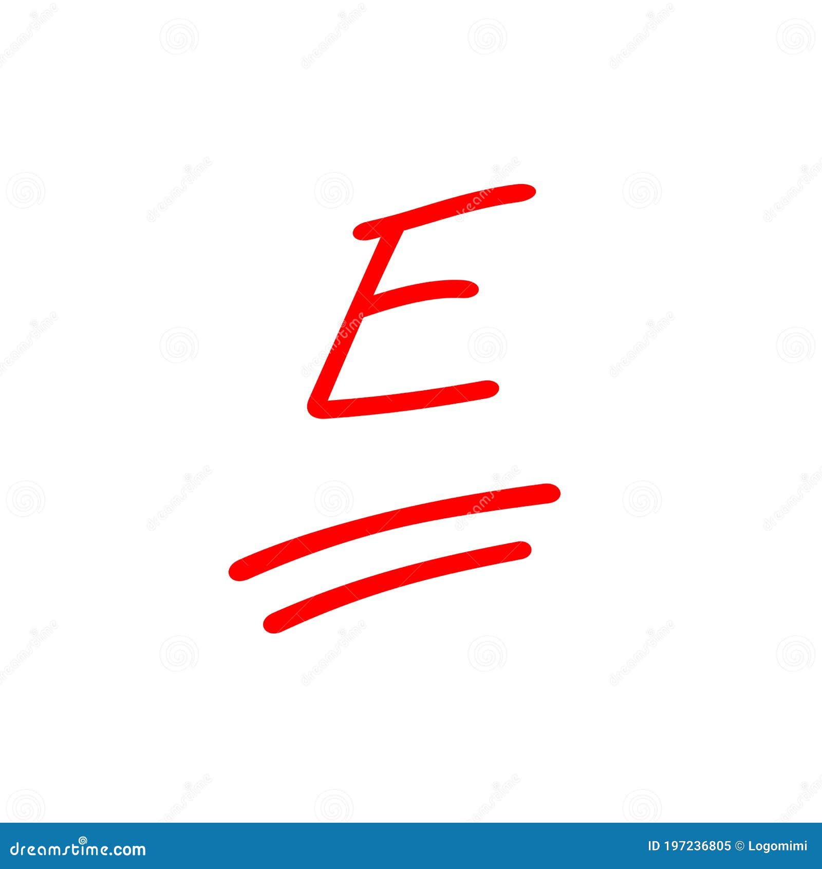 Grade E Hand Drawn Illustration, Isolated on White Background Stock ...