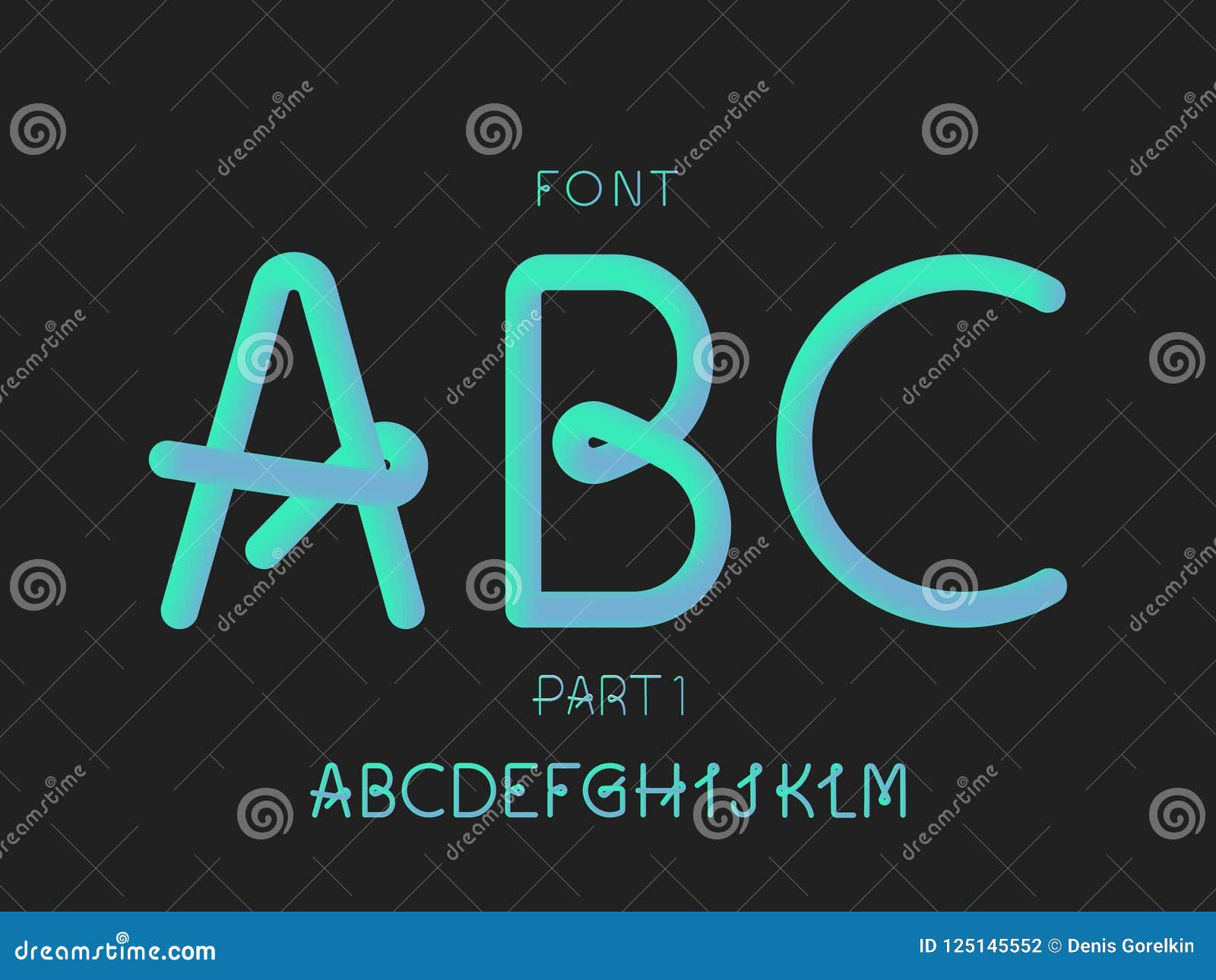Grade 1 Font. Vector Alphabet Letters Stock Vector - Illustration of ...