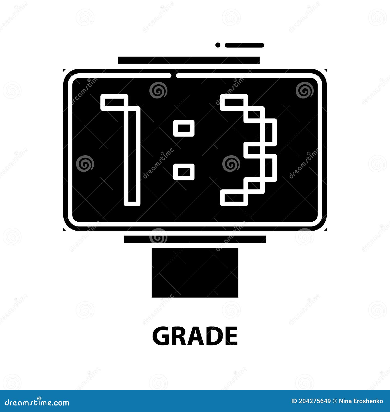 Grade Icon, Black Vector Sign with Editable Strokes, Concept ...