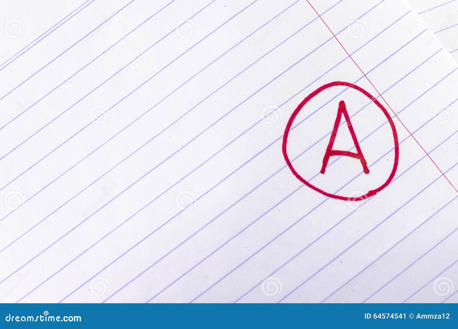 Grade a stock image. Image of lined, school, homework - 64574541