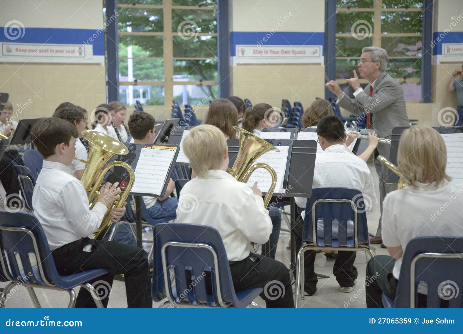 Grade School Band Conductor Editorial Stock Image - Image of american ...