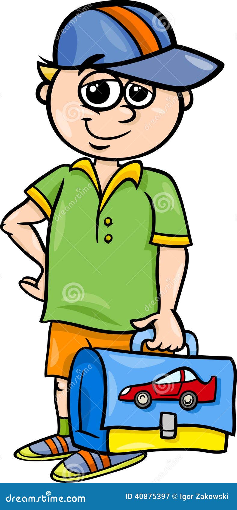 Grade School Student Cartoon Illustration | CartoonDealer.com #40875397