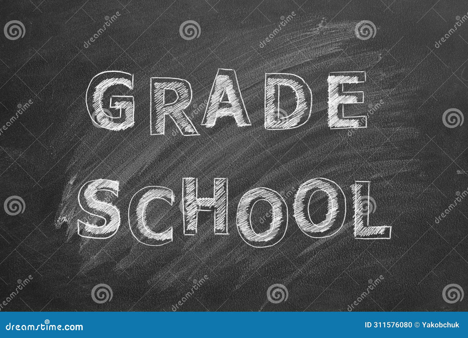 GRADE SCHOOL. Text on Blackboard. Stock Illustration - Illustration of ...