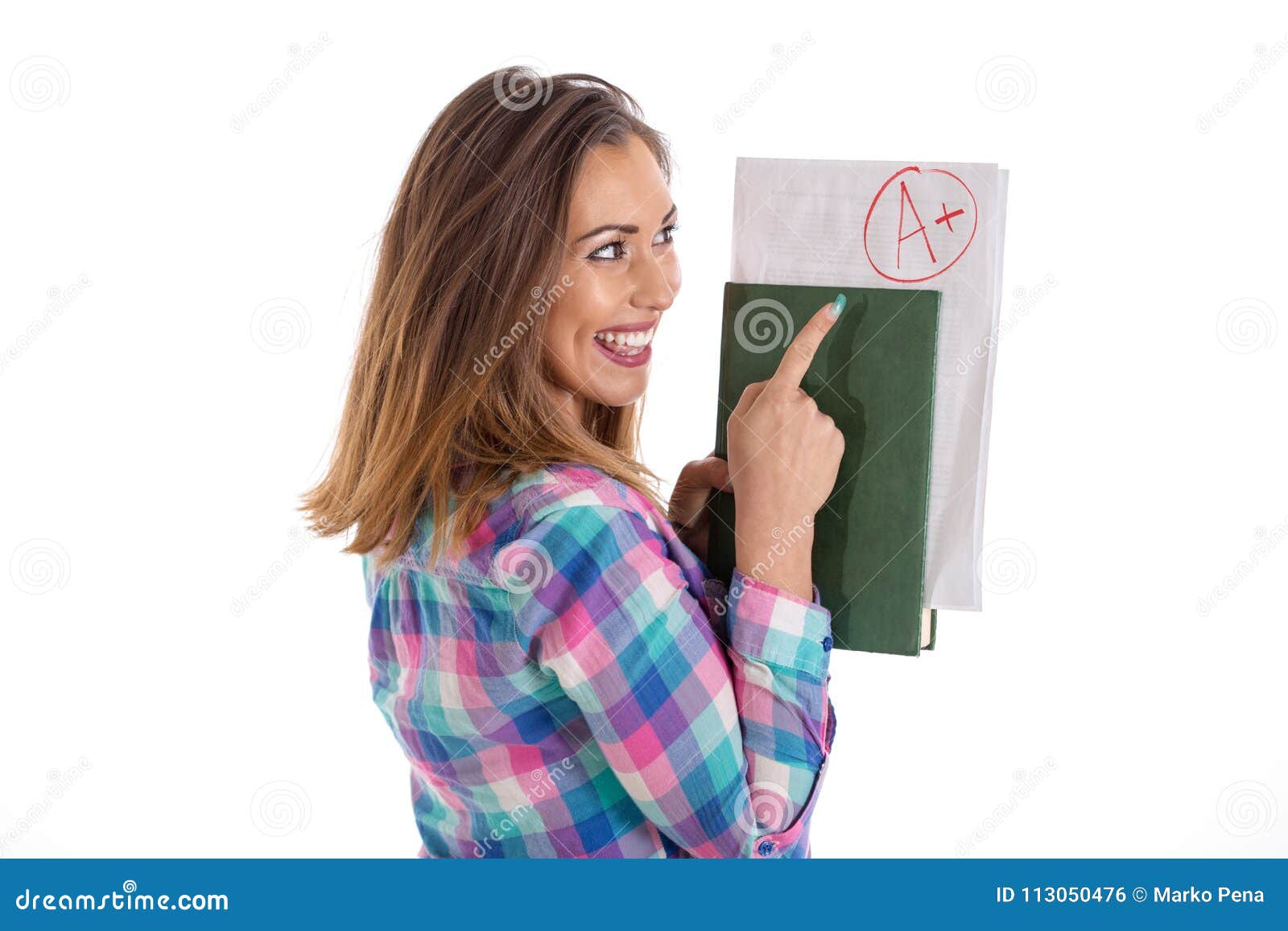 Grade a Student Bragging and Smiling Stock Photo - Image of college ...