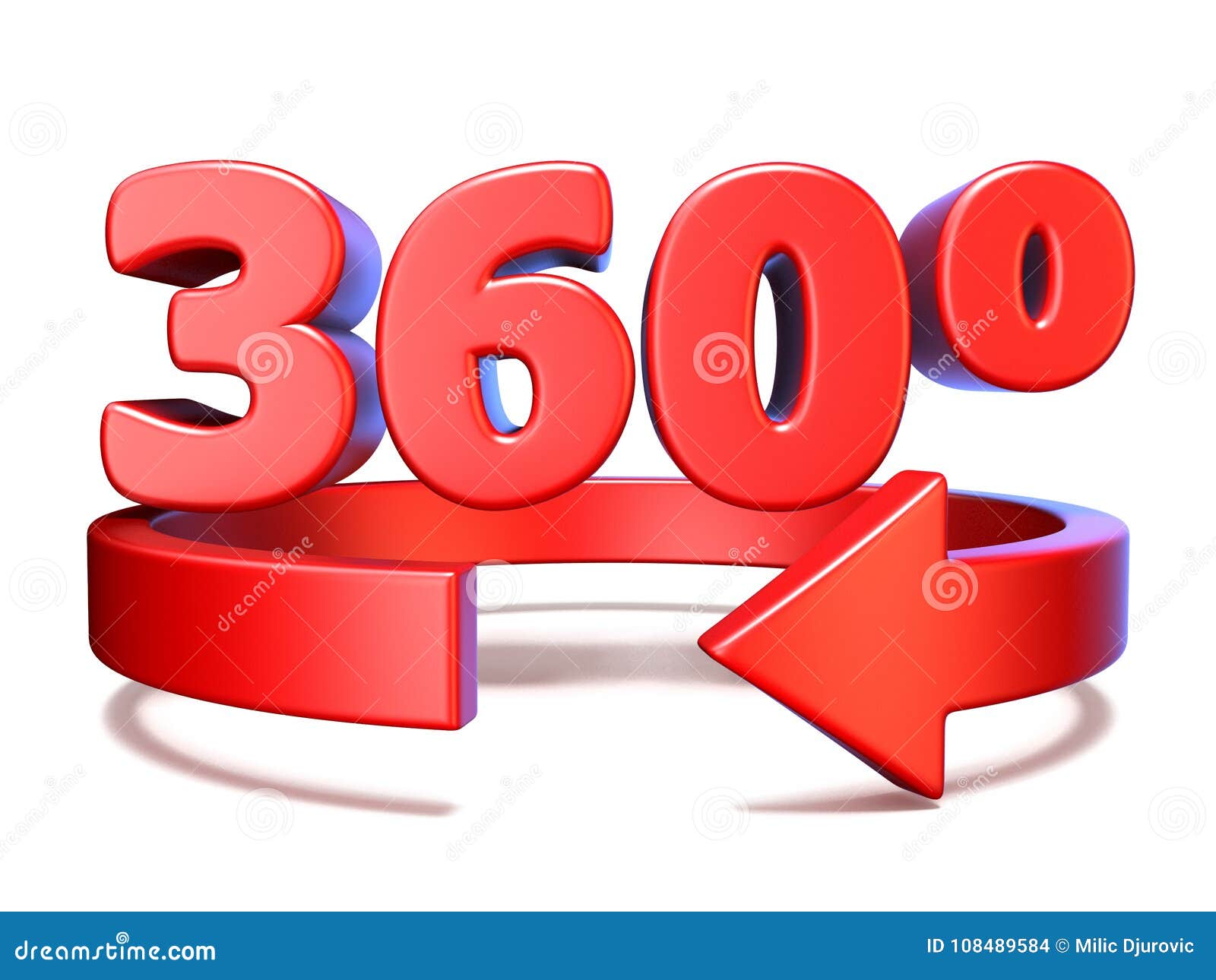 360 Graden Bekijken Horizontale 3D Pijl Stock Illustratie ...