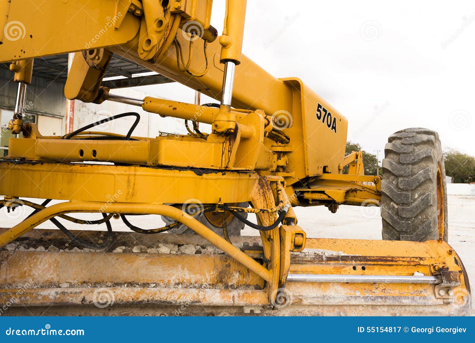 Grader - bulldozer stock image. Image of detail, colors - 55154817